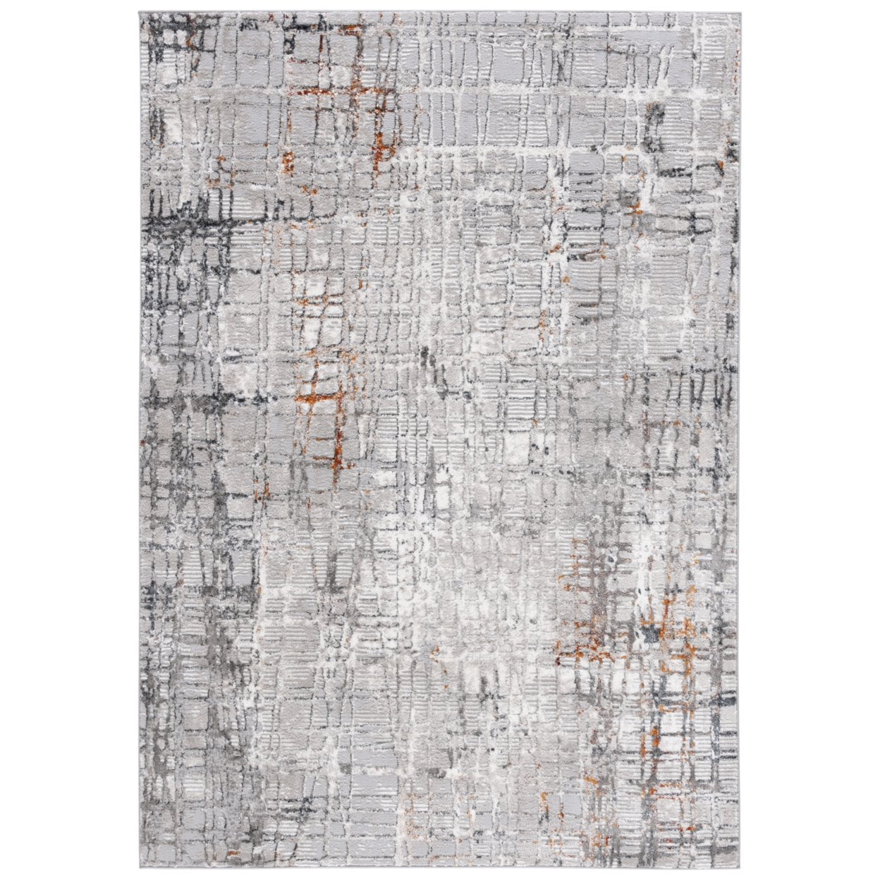 SAFAVIEH Meadow Roger Distressed Area Rug, Light Grey/Dark Grey, 9' x ...