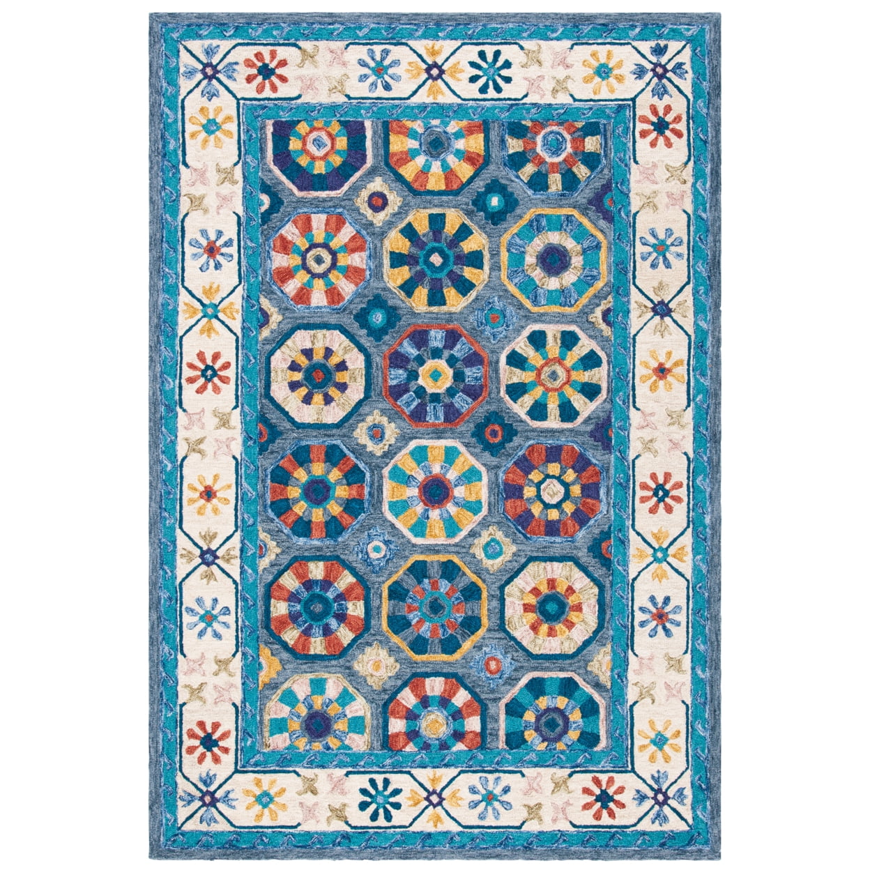 SAFAVIEH Metro Audra Medallion Area Rug, Blue/Ivory, 5' x 8' - Walmart.com