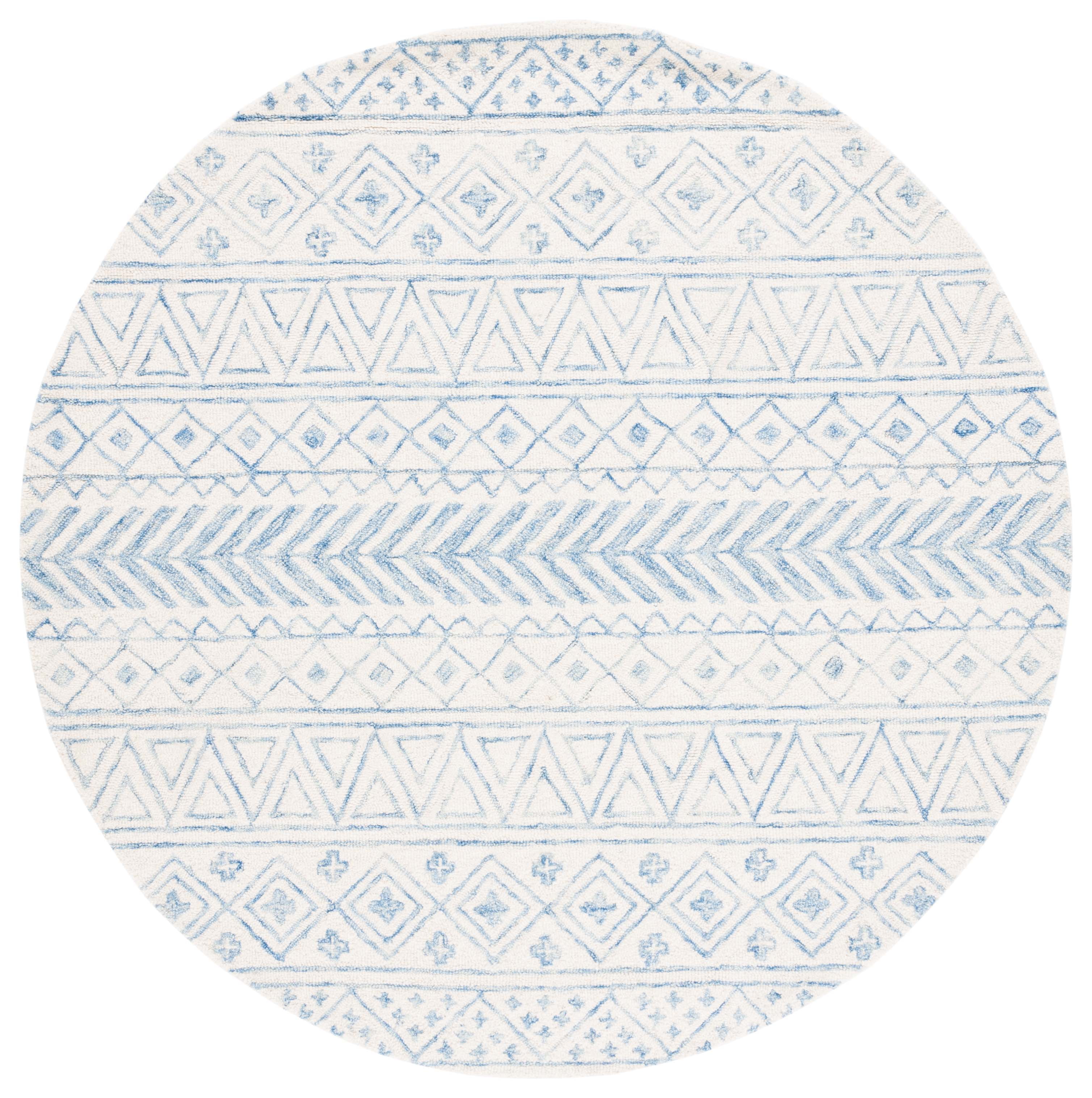 SAFAVIEH Metro Beaumont Southwestern Area Rug, Ivory/Blue, 6' x 6 ...