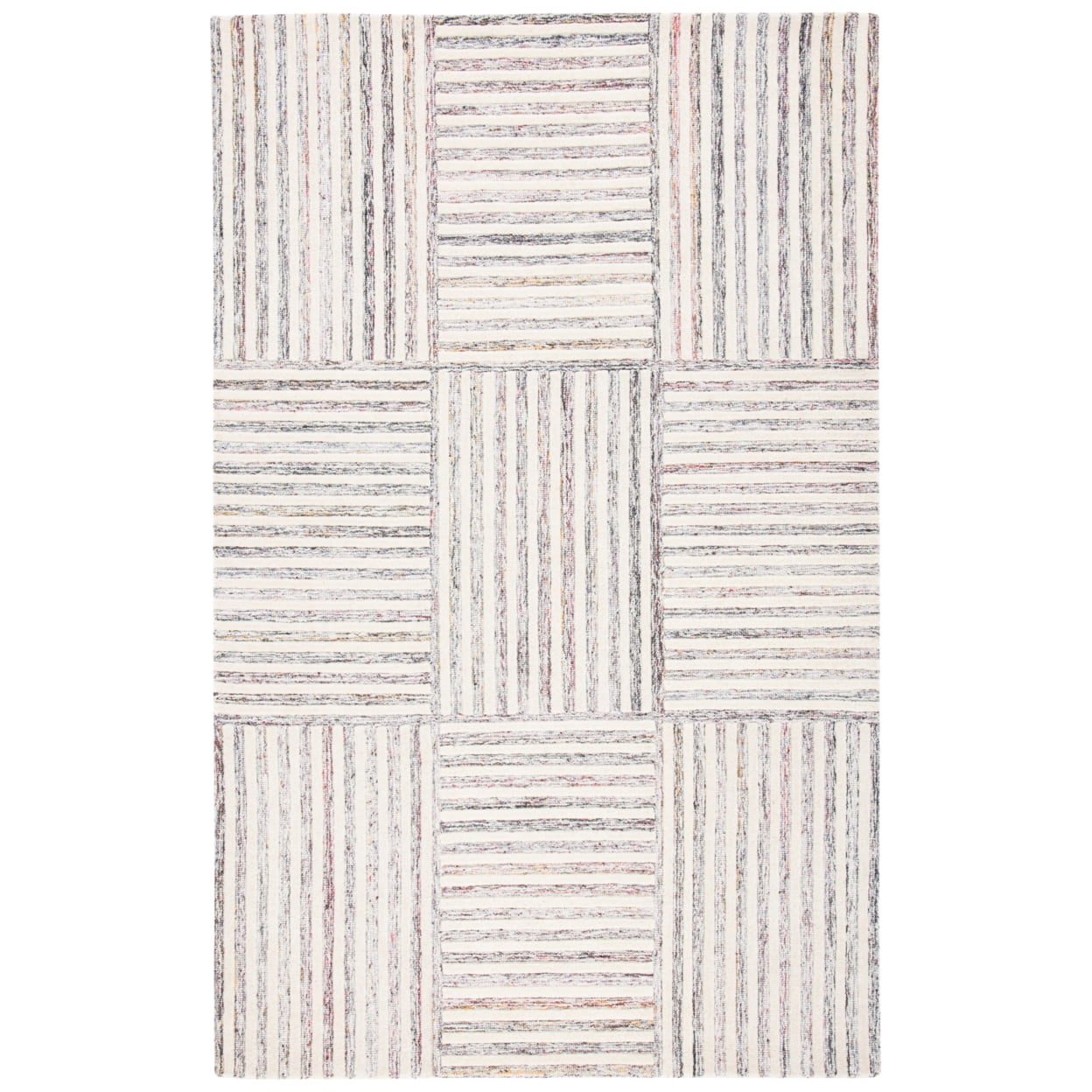 SAFAVIEH Metro Brenton Geometric Striped Area Rug, Red/Ivory, 8' x 10 ...