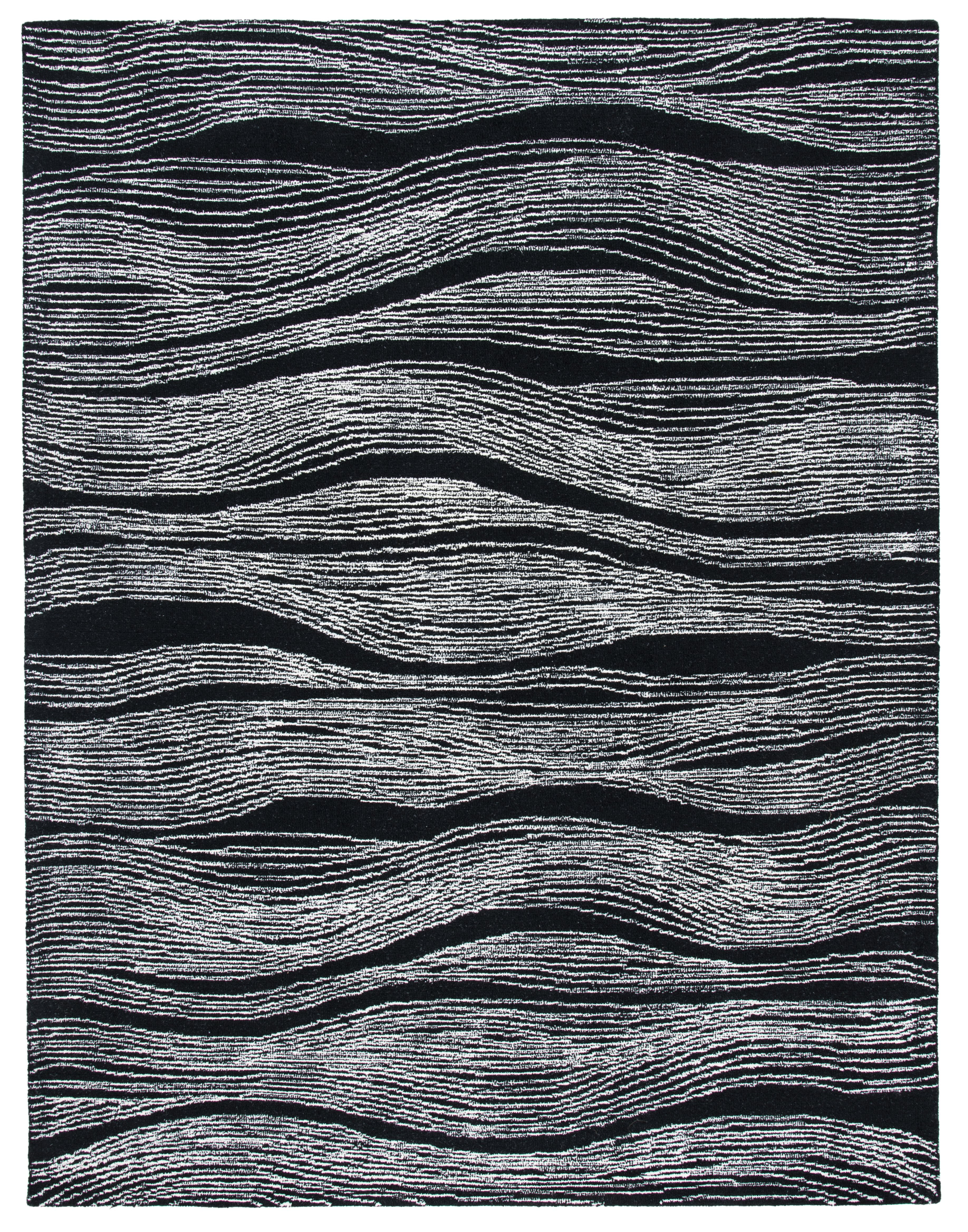 SAFAVIEH Metro Bridget Abstract Area Rug, Black/Ivory, 8' x 10 ...
