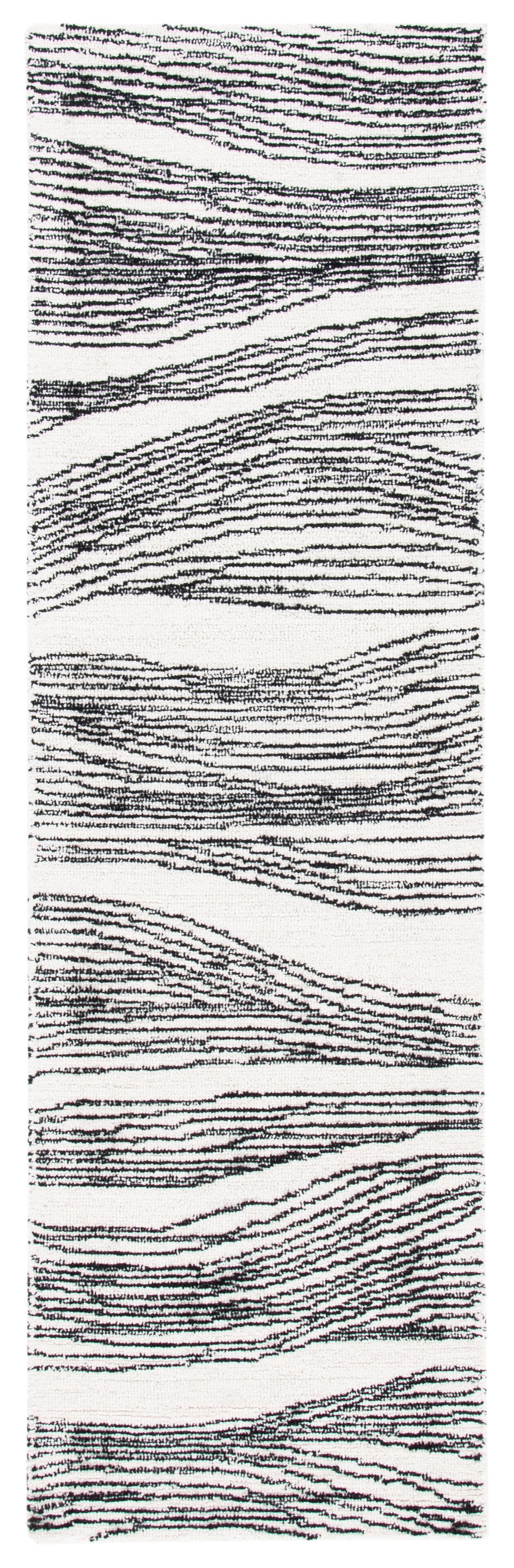 SAFAVIEH Metro Bridget Abstract Runner Rug, Ivory/Black, 2'3" x 8 ...