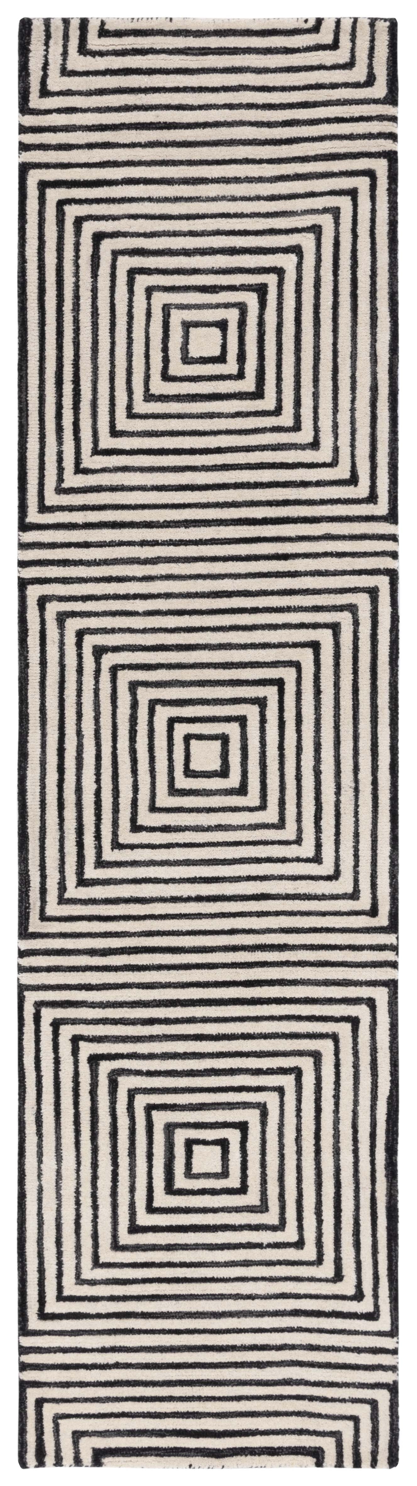 SAFAVIEH Metro Chodak Abstract Runner Rug, Black/Beige, 2'3" x 13 ...