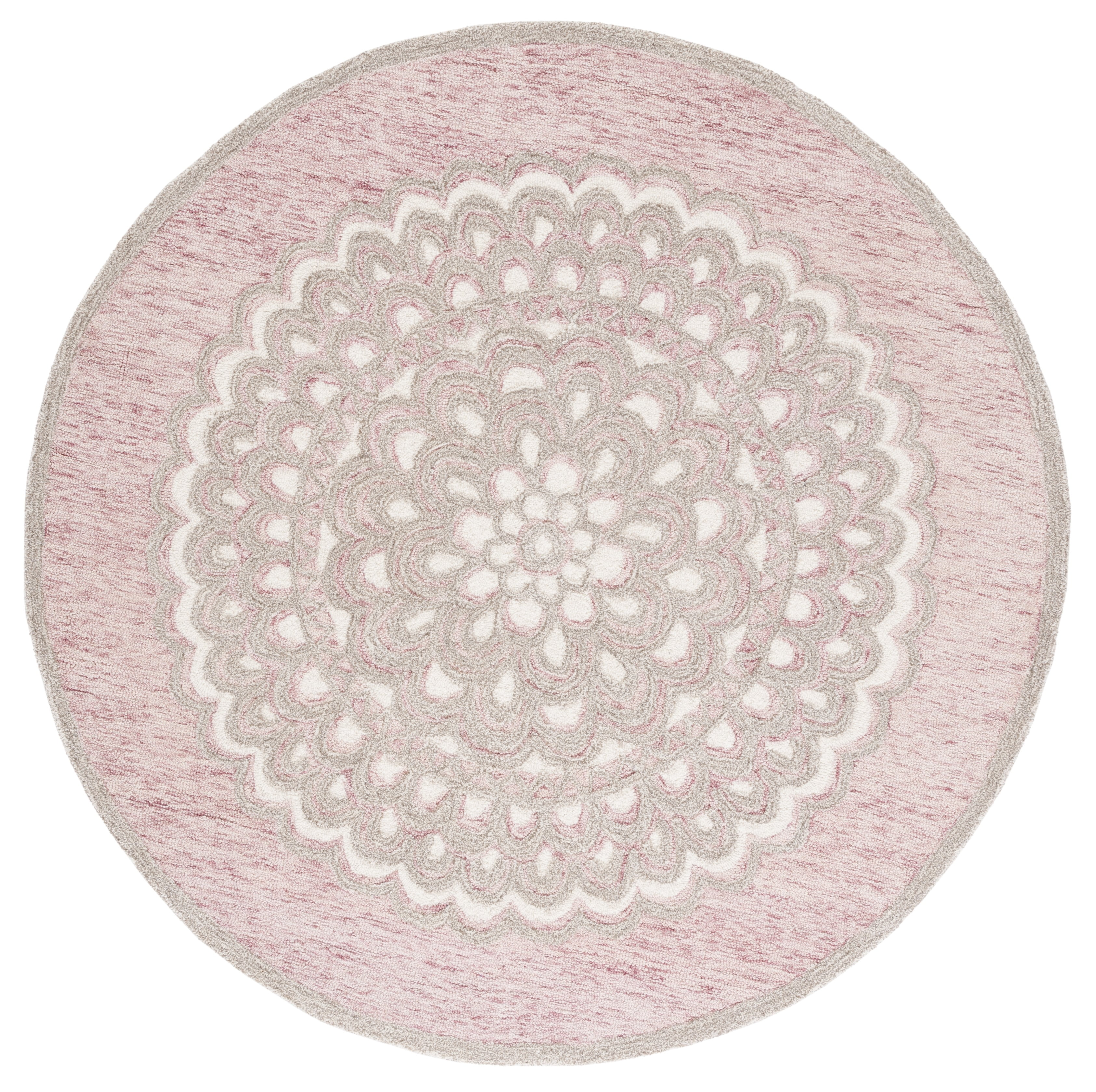 SAFAVIEH Metro Denholm Medallion Area Rug, Dark Pink/Ivory, 6' x 6 ...