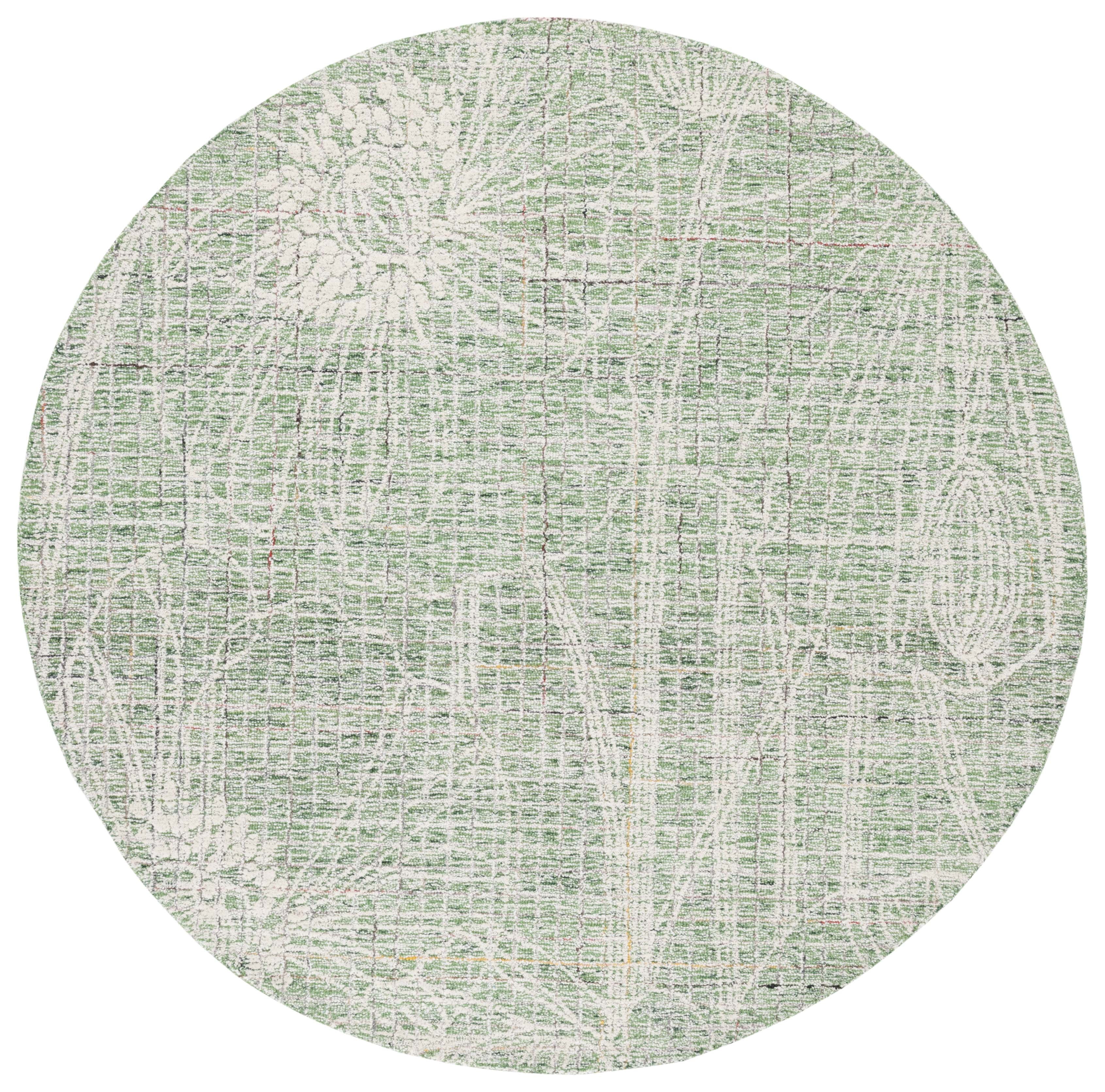 SAFAVIEH Metro Devona Floral Area Rug, Green/Ivory, 6' x 6' Round ...