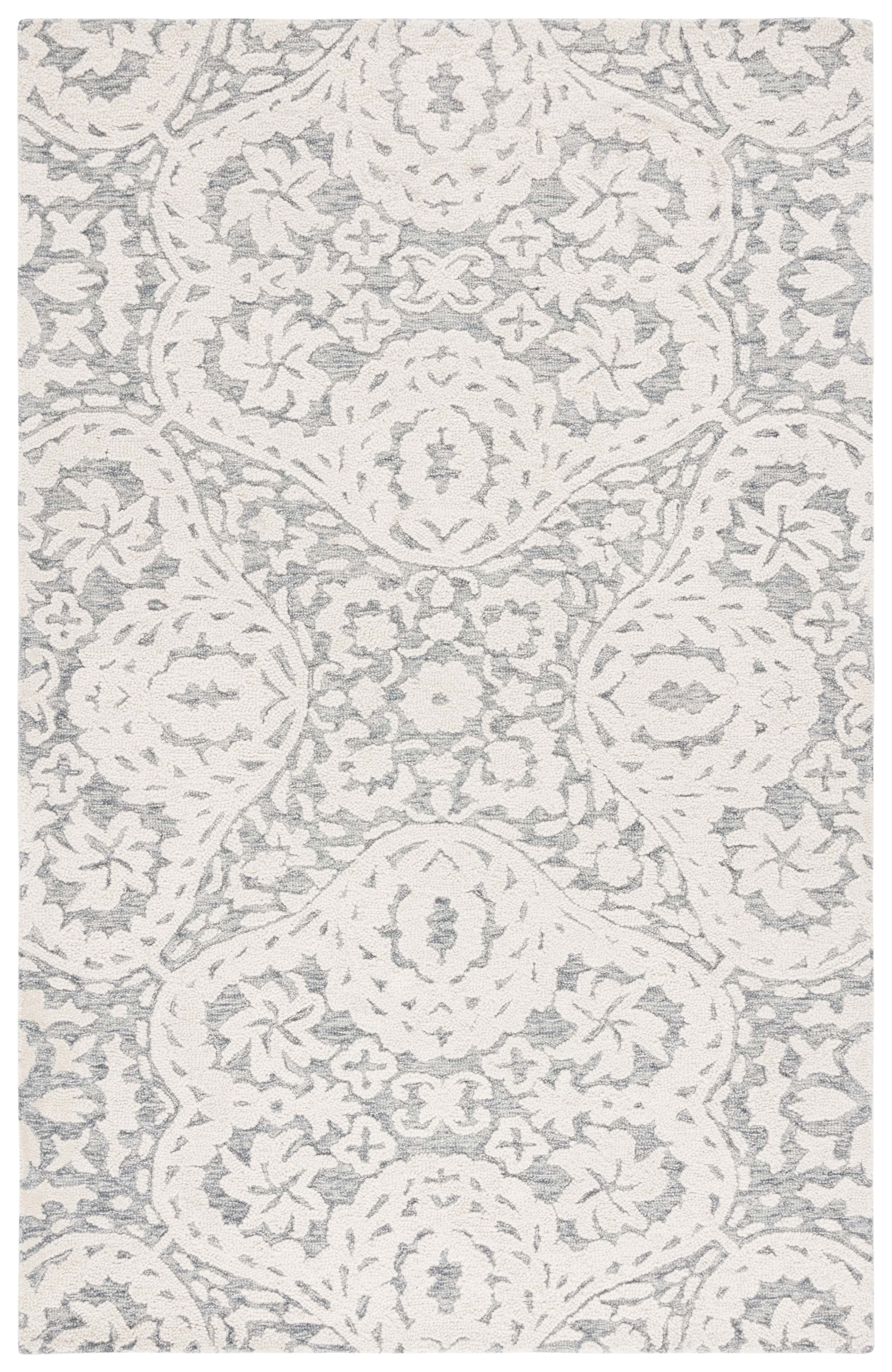 SAFAVIEH Metro Egbert Medallion Area Rug, Ivory/Grey, 8' x 10 ...