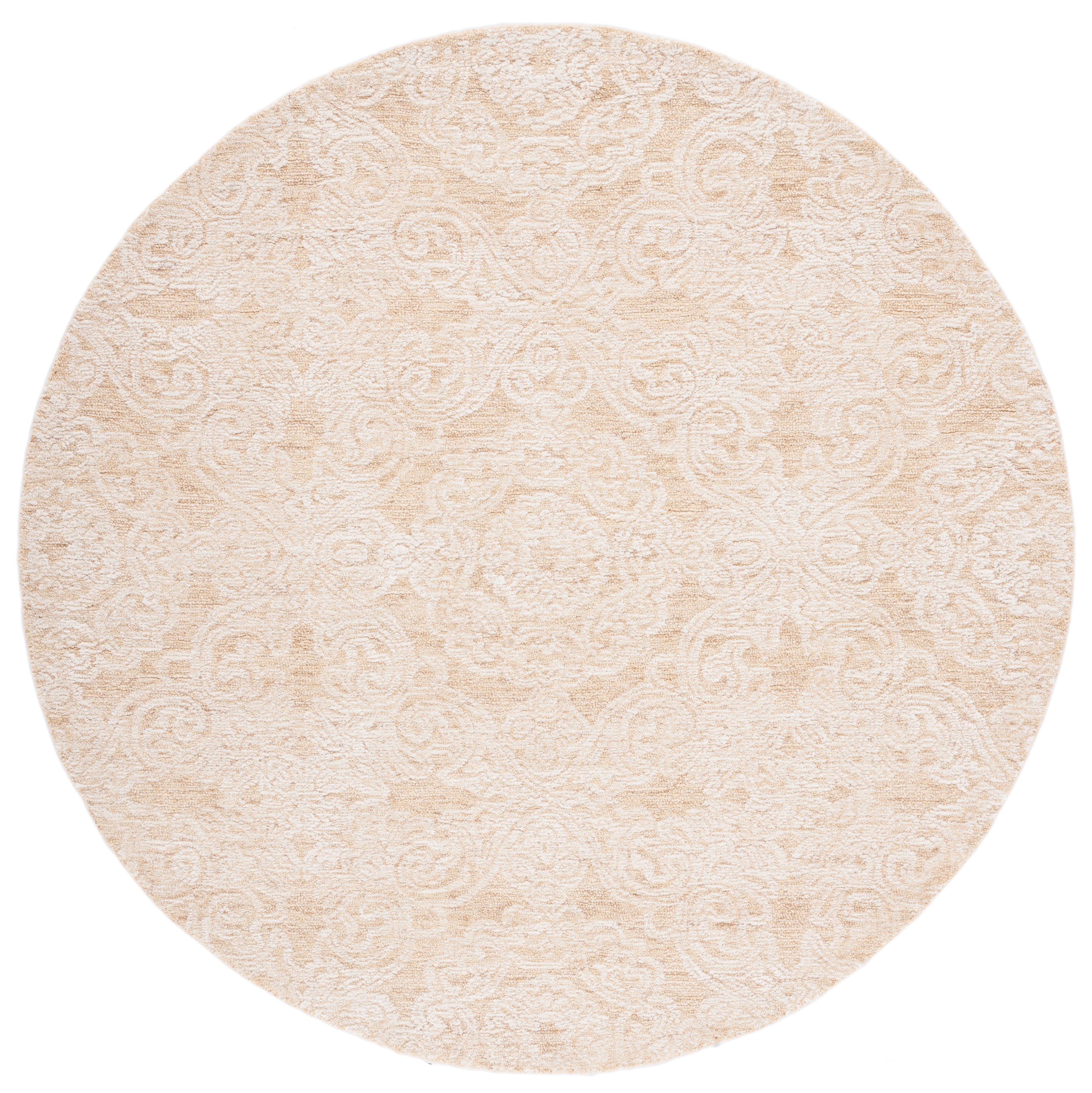 SAFAVIEH Metro Elmer Medallion Area Rug, Gold/Ivory, 6' x 6' Round ...