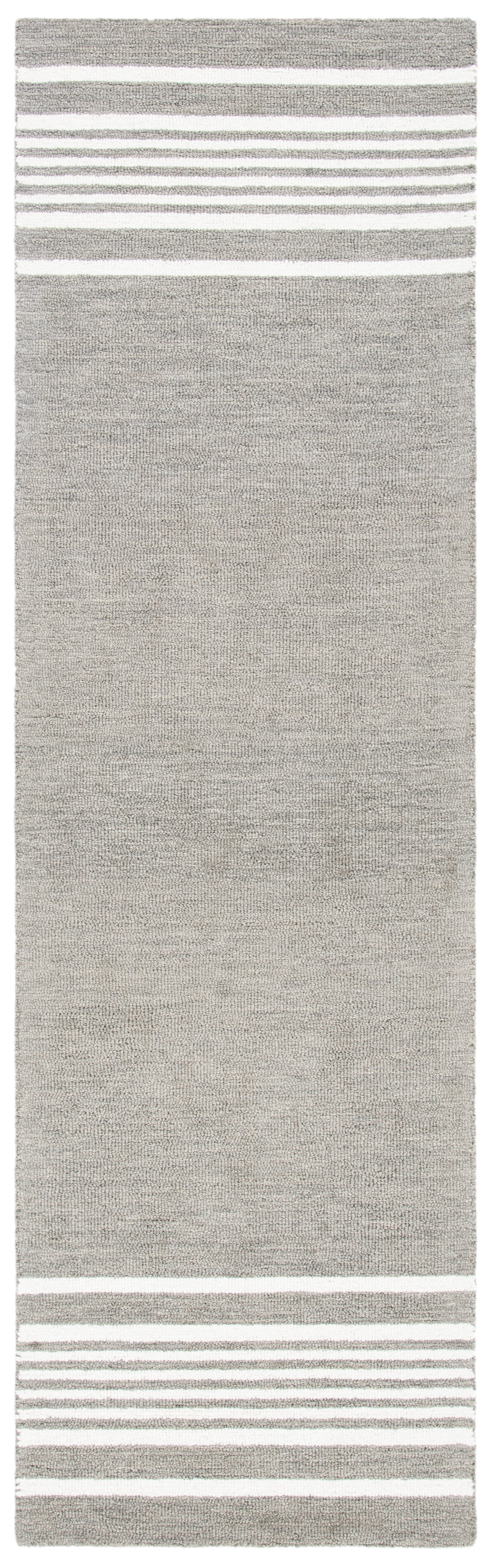 SAFAVIEH Metro Gale Striped Runner Rug, Charcoal/Ivory, 2'3" x 8 ...