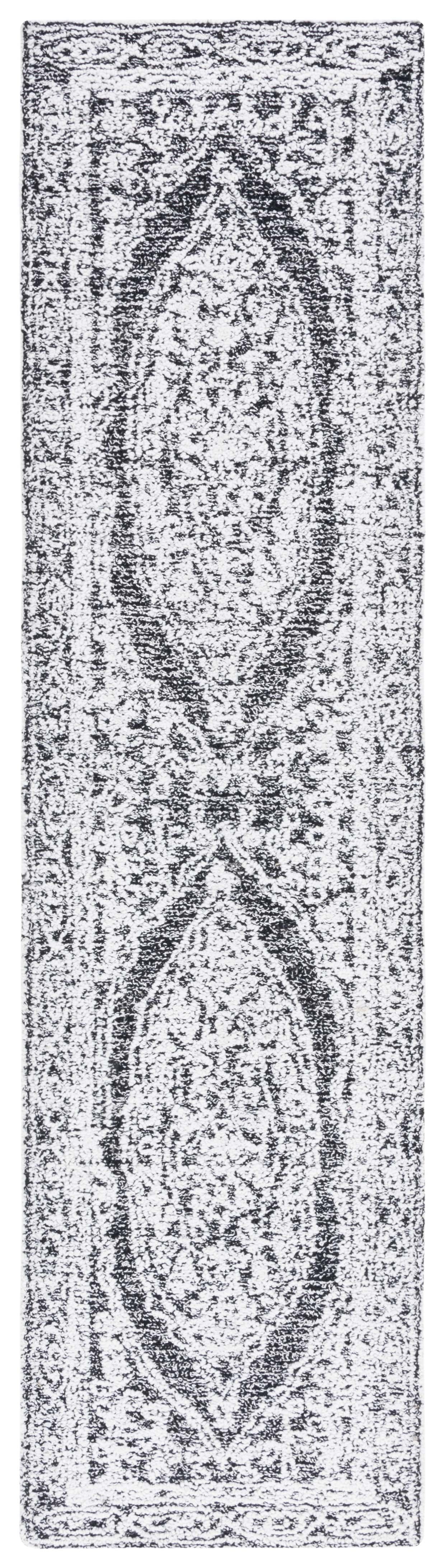 SAFAVIEH Metro Landon Medallion Runner Rug, Ivory/Black, 2'3" x 9 ...