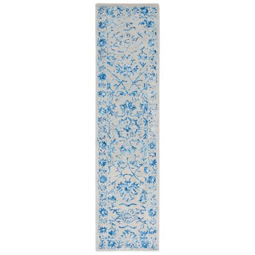 SAFAVIEH Madison Joandra Vintage Floral Area Rug, Navy/Light Blue, 8' x ...