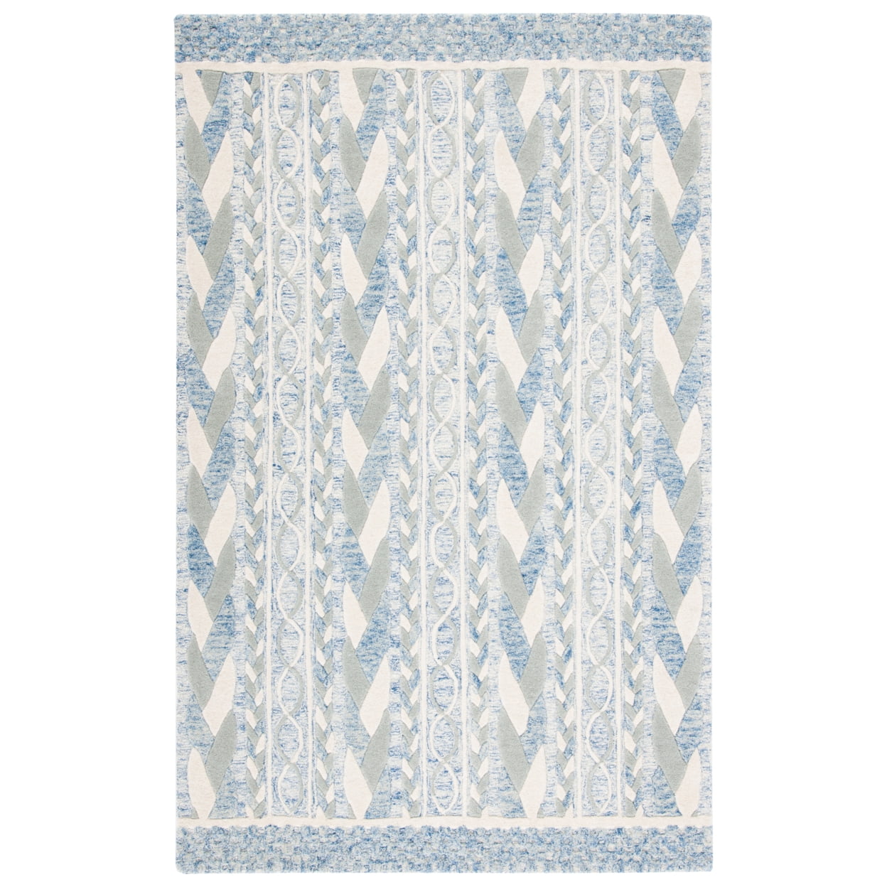 SAFAVIEH Metro Melody Geometric Area Rug, Blue/Ivory, 8' x 10 ...
