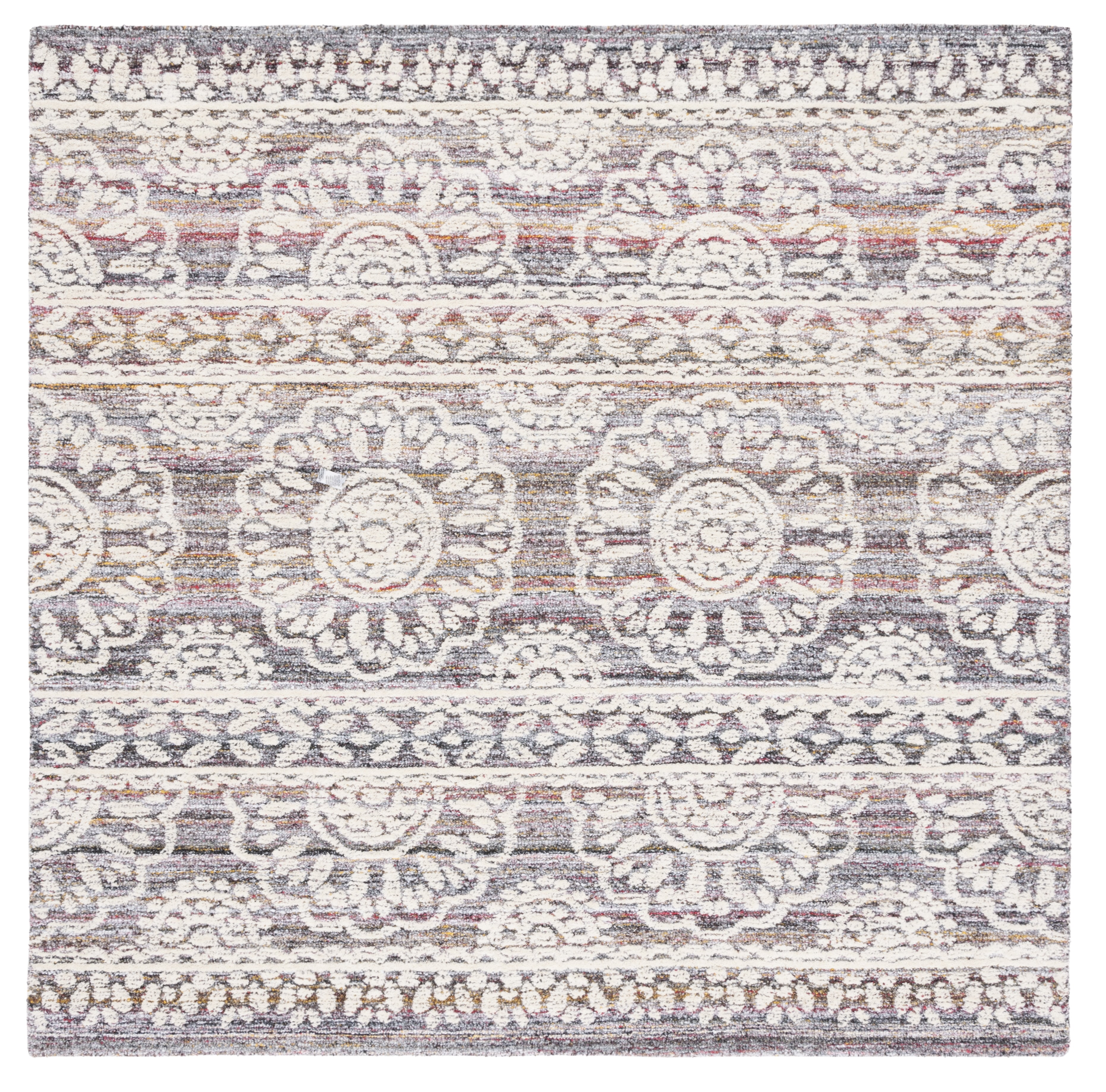 SAFAVIEH Metro Merrick Medallion Area Rug, Red/Ivory, 6' x 6' Square ...