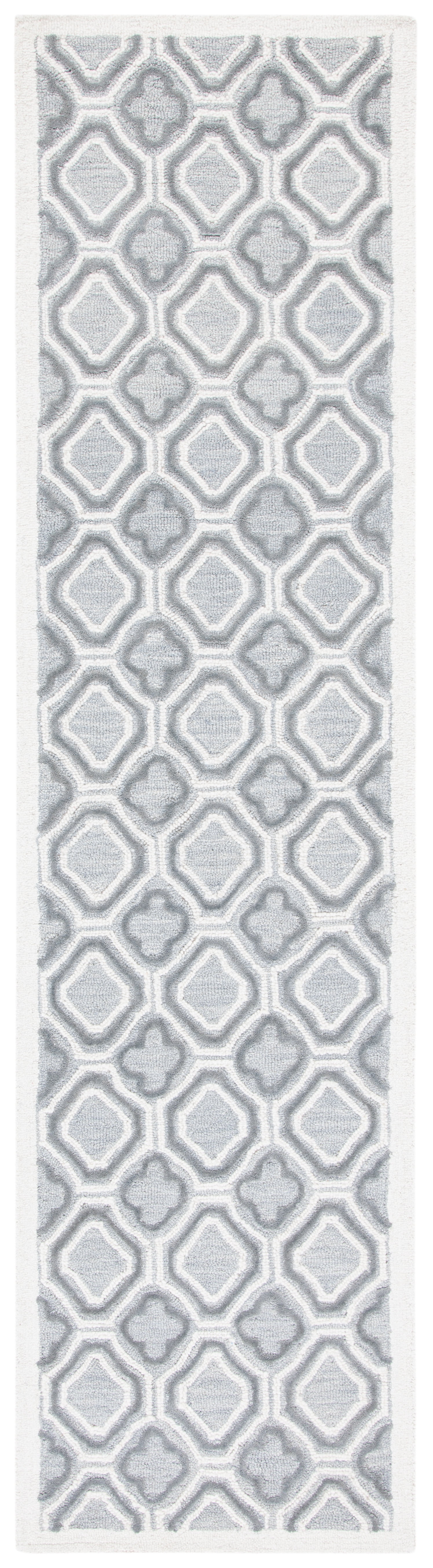 SAFAVIEH Metro Nick Geometric Runner Rug, Ivory/Grey, 2'3" x 9 ...