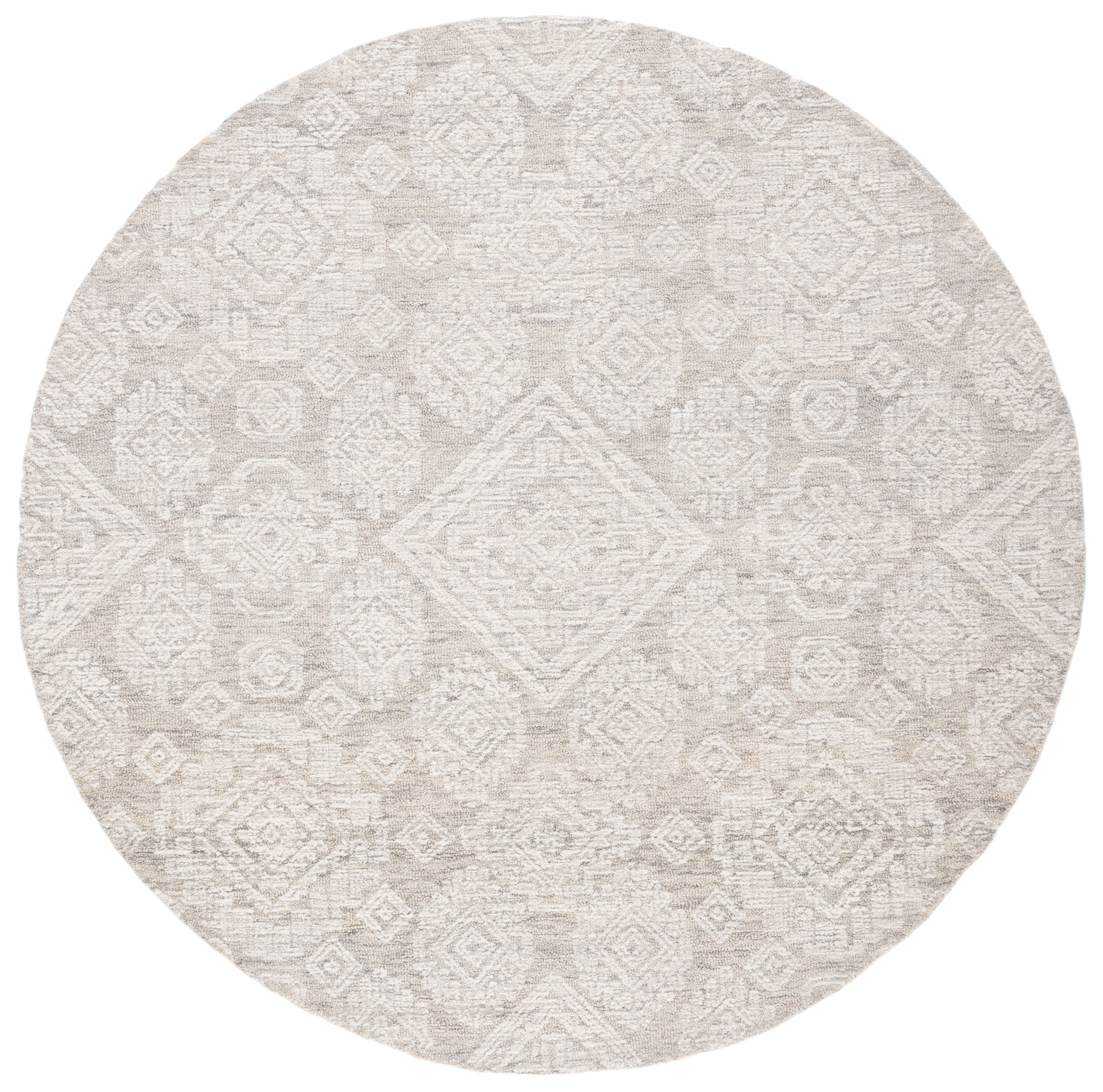 SAFAVIEH Metro Riley Medallion Area Rug, Light Brown/Ivory, 6' x 6 ...