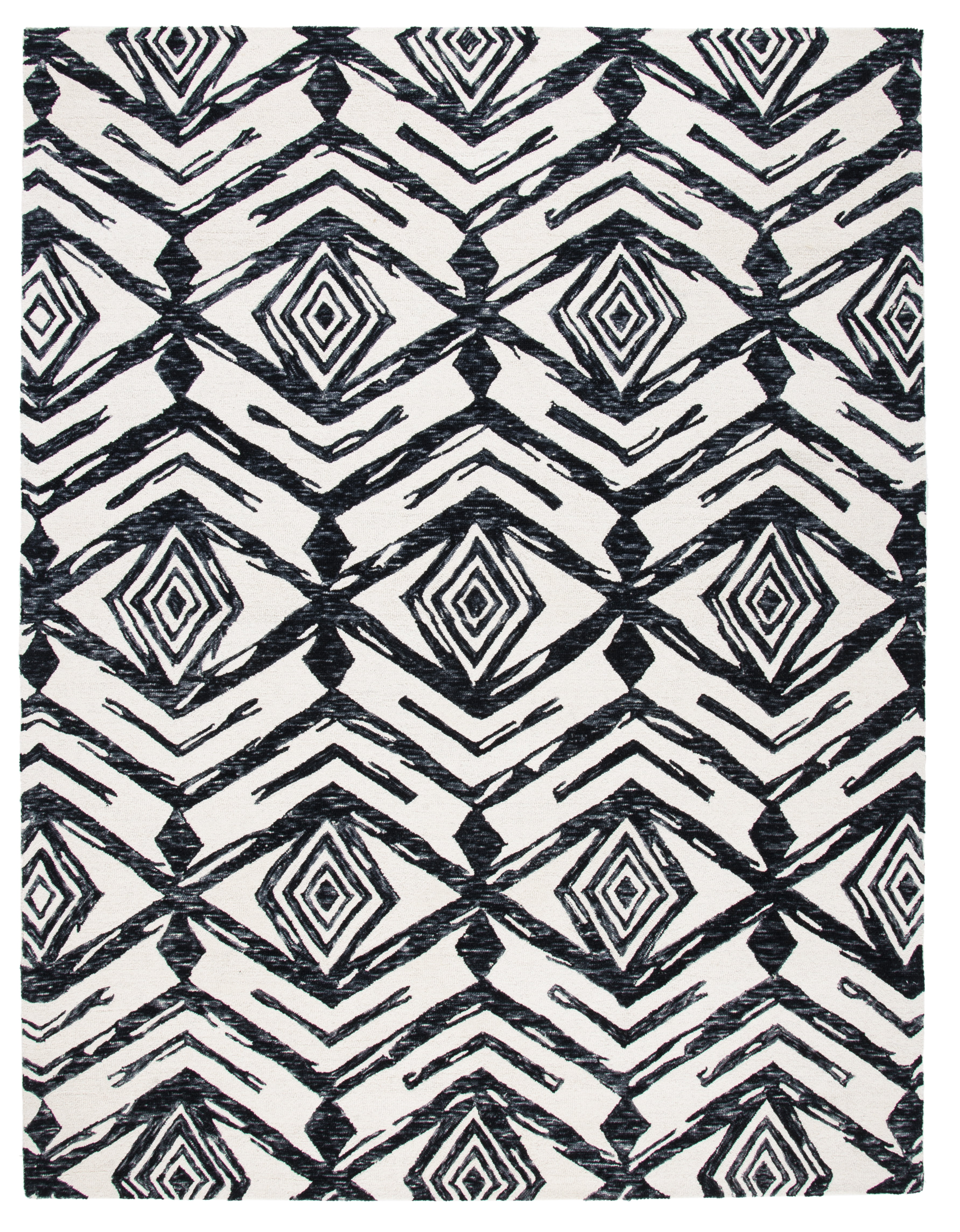 SAFAVIEH Metro Syeda Diamond Area Rug, Black/Ivory, 8' x 10' - Walmart.com