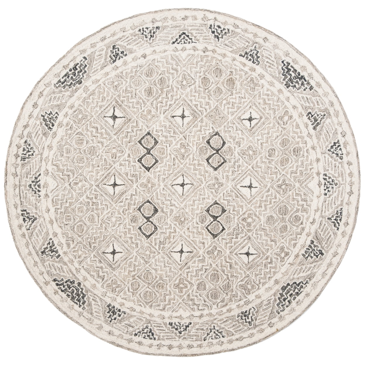 SAFAVIEH Micro-Loop Aditya Abstract Geometric Area Rug, Grey/Ivory, 5 ...