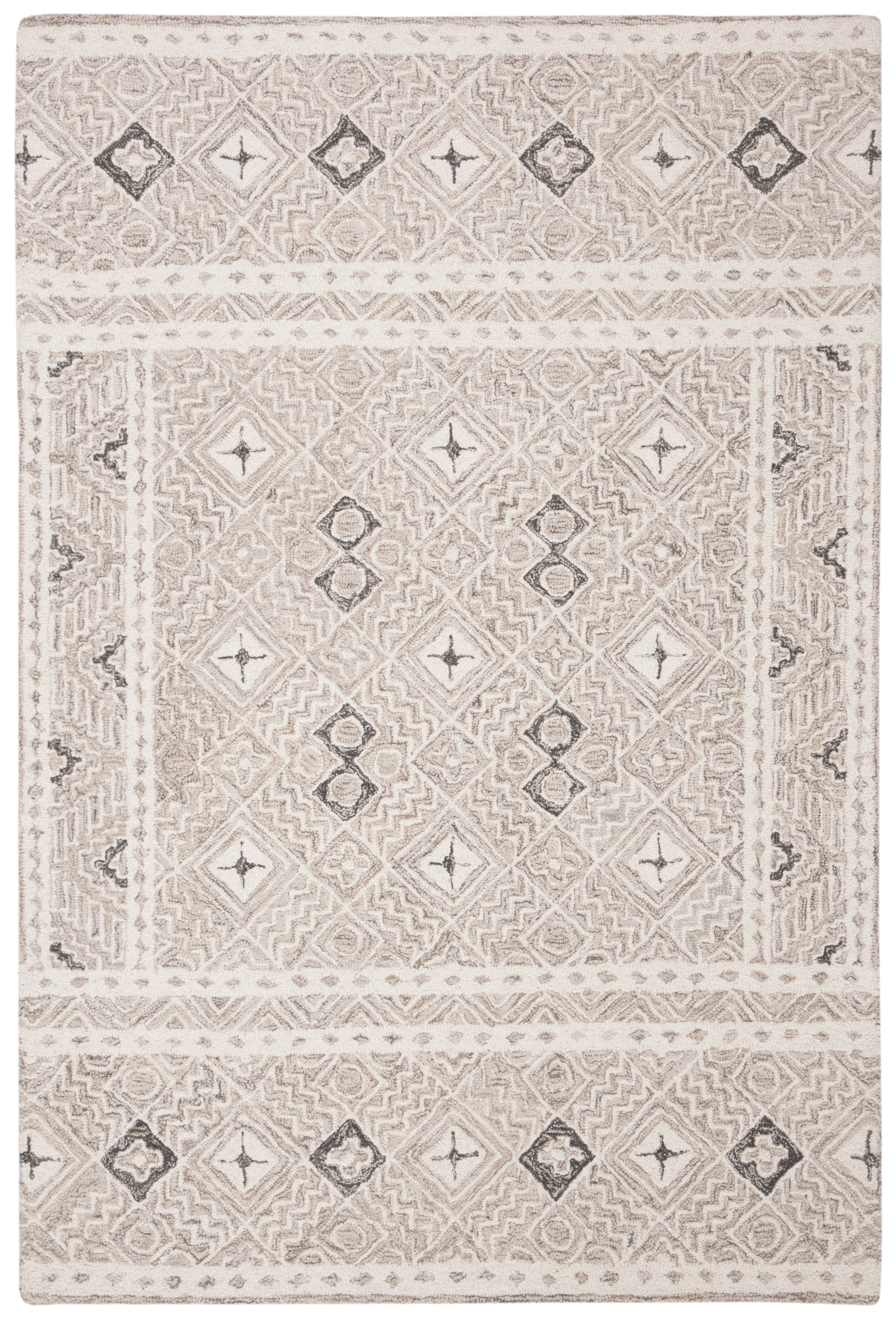 SAFAVIEH Micro-Loop Aditya Geometric Area Rug, Grey/Ivory, 2' x 3 ...