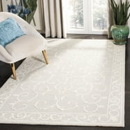 SAFAVIEH Micro-Loop Britton Floral Bordered Wool Area Rug, Pink/Ivory ...