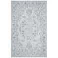 SAFAVIEH Micro-Loop Britton Floral Bordered Wool Area Rug, Light Blue ...