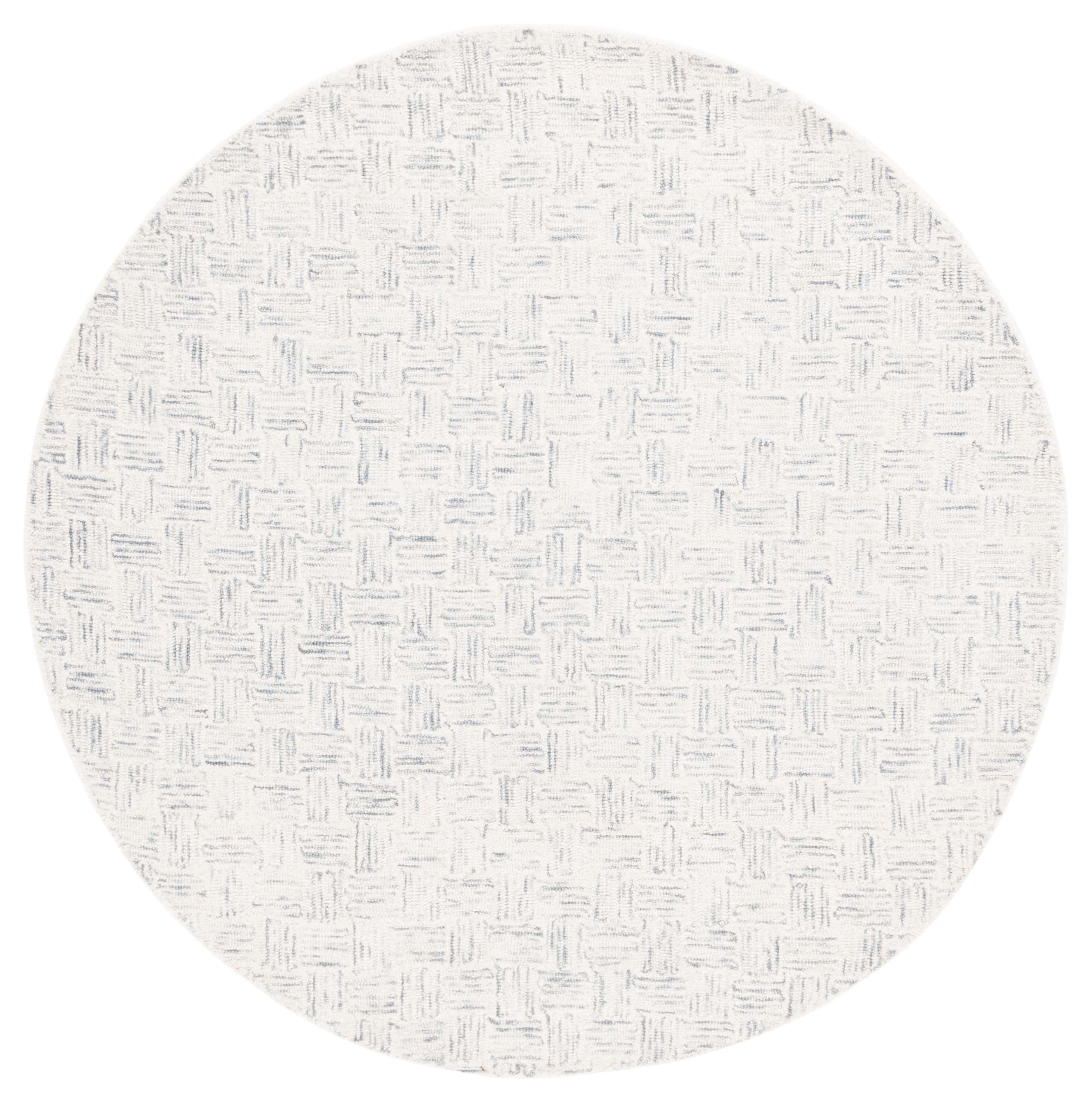 SAFAVIEH Micro-Loop Charlotte Solid Area Rug, Grey/Ivory, 5' x 5' Round ...