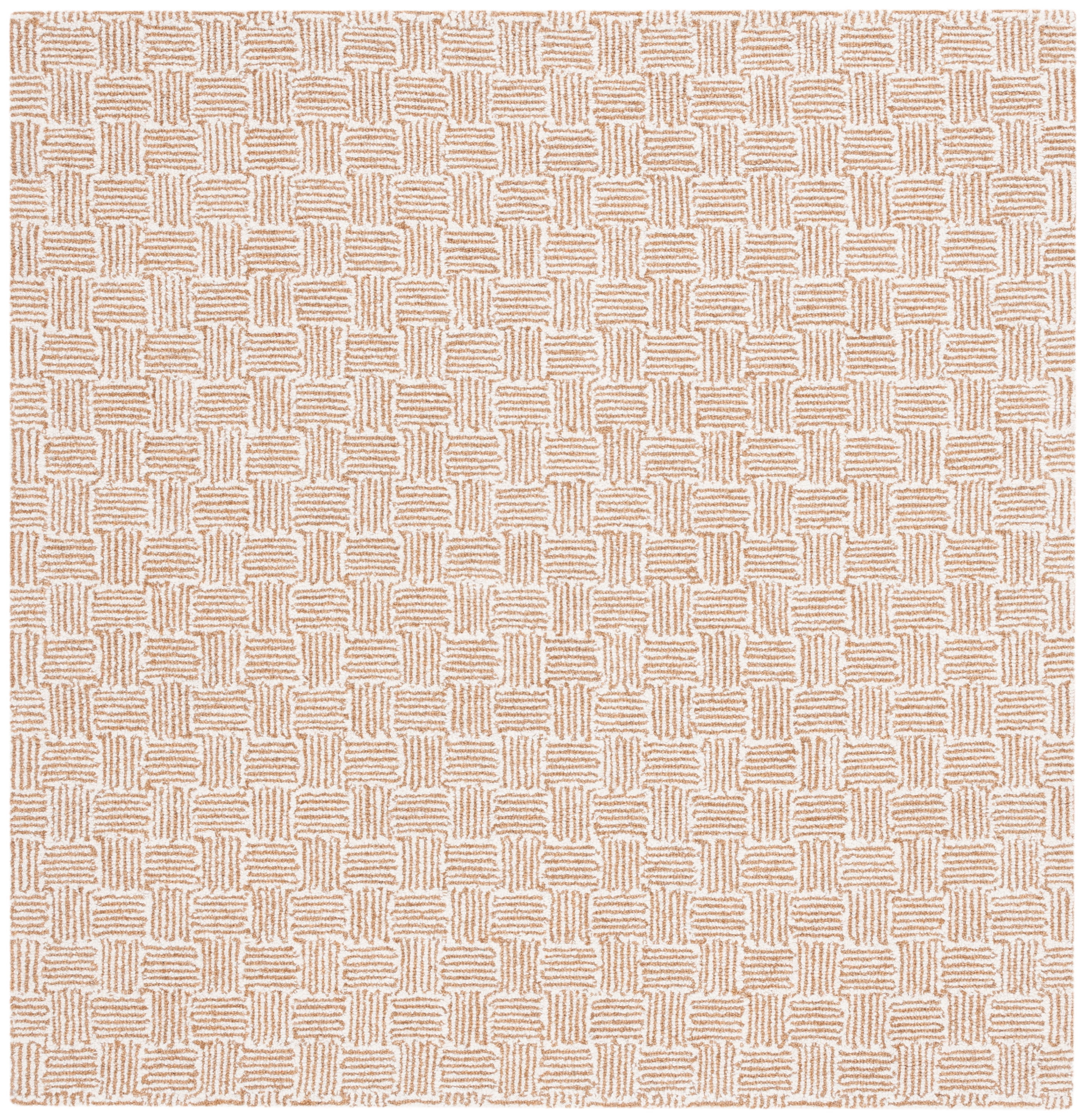 SAFAVIEH Micro-Loop Charlotte Solid Area Rug, Light Gold/Ivory, 5' x 5 ...