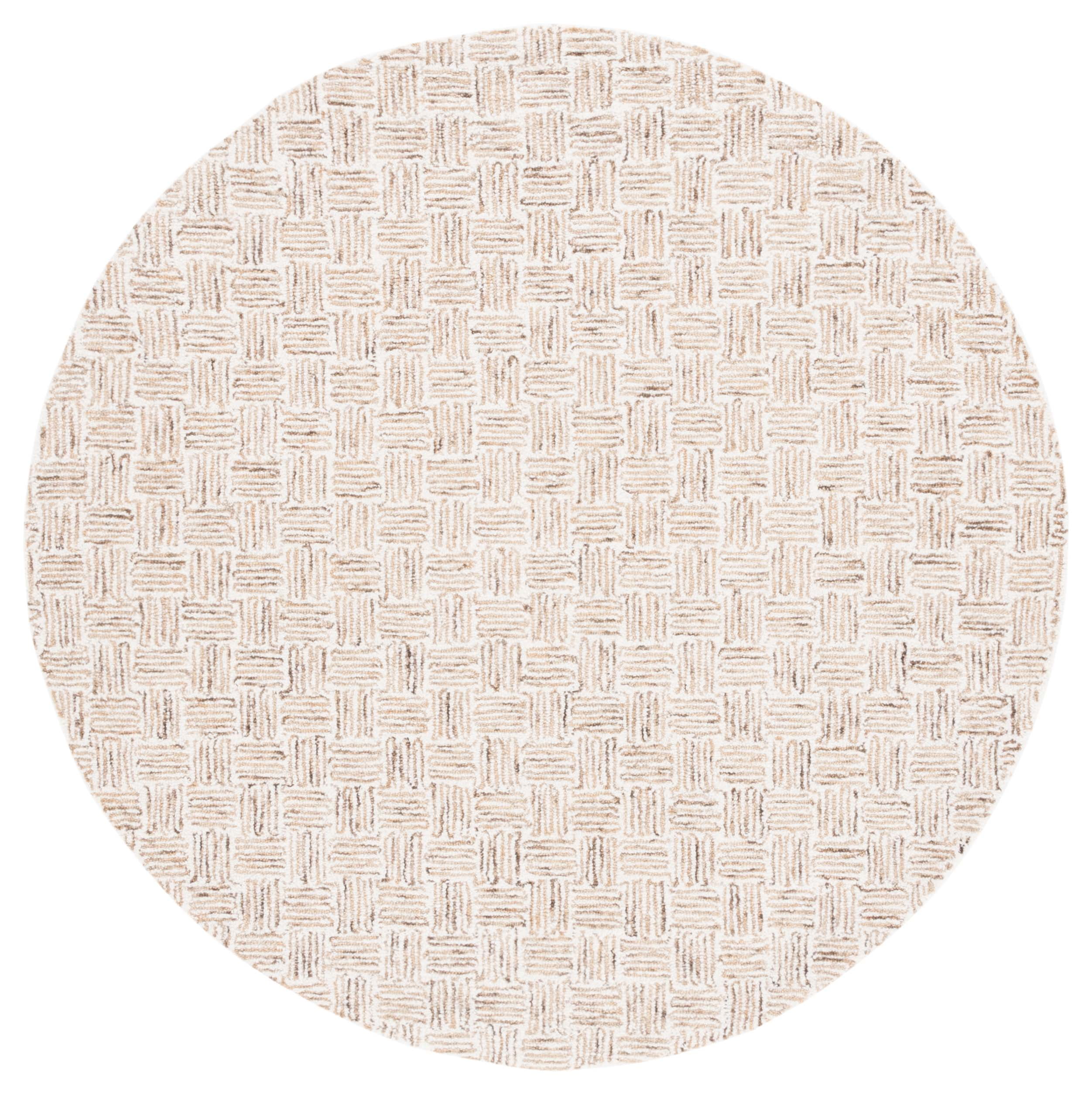 SAFAVIEH Micro-Loop Charlotte Solid Area Rug, Taupe/Ivory, 5' x 5 ...