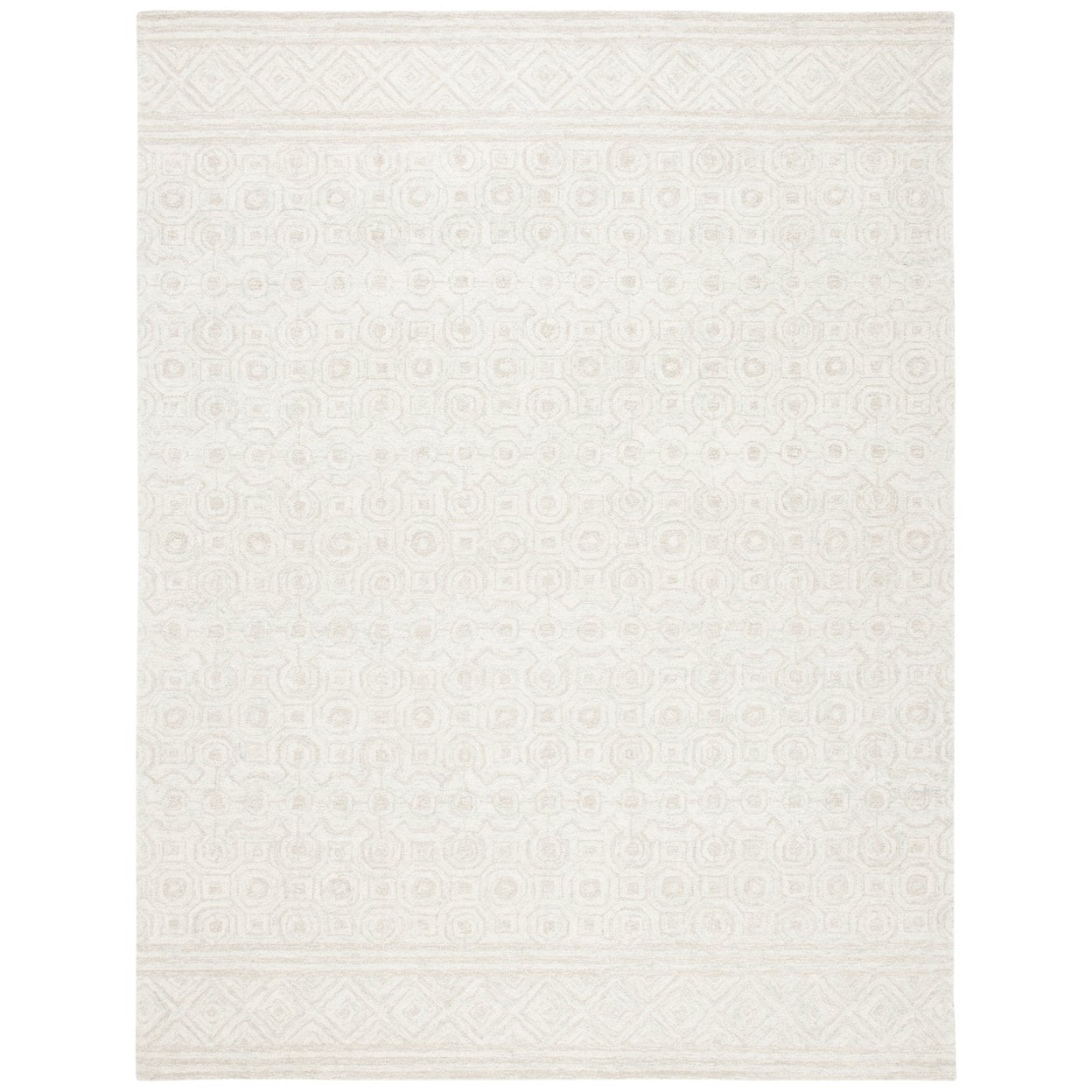 SAFAVIEH Micro-Loop Conchur Geometric Area Rug, Ivory/Light Green, 10 ...