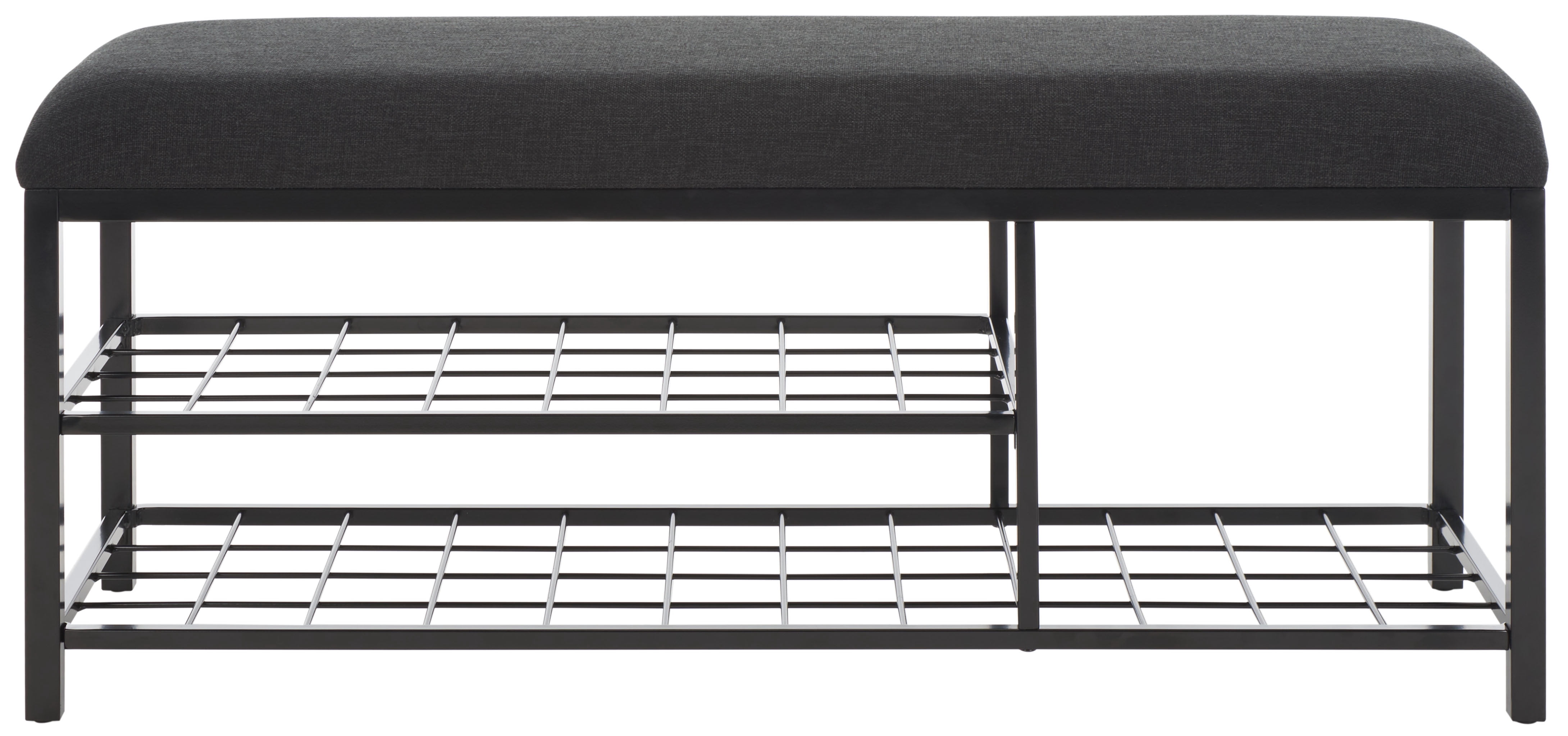 SAFAVIEH Milligan Open Shelf Bench with Cushion, Black - Walmart.com