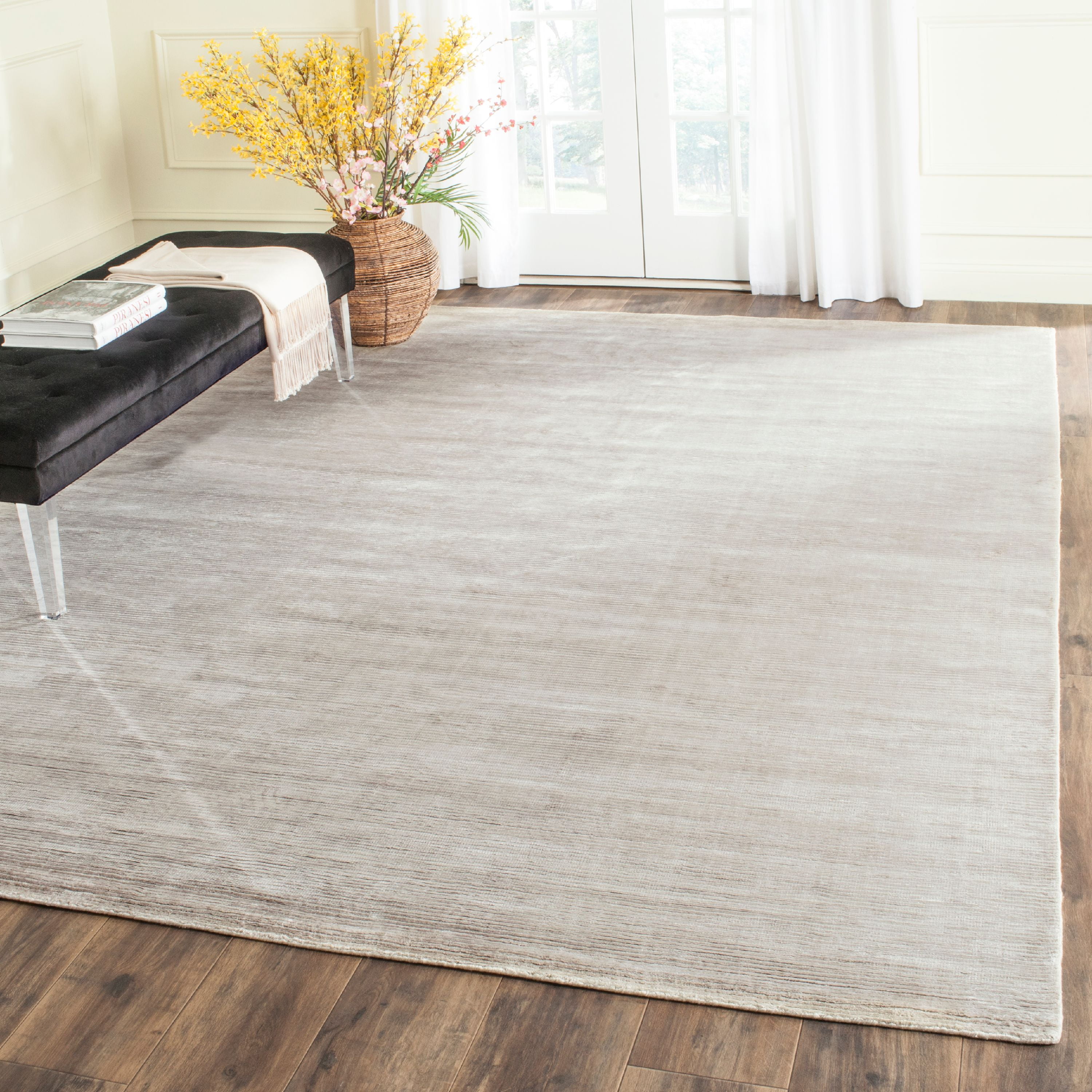 SAFAVIEH Mirage Peregrine Solid Area Rug, Light Silver, 10' x 14 ...