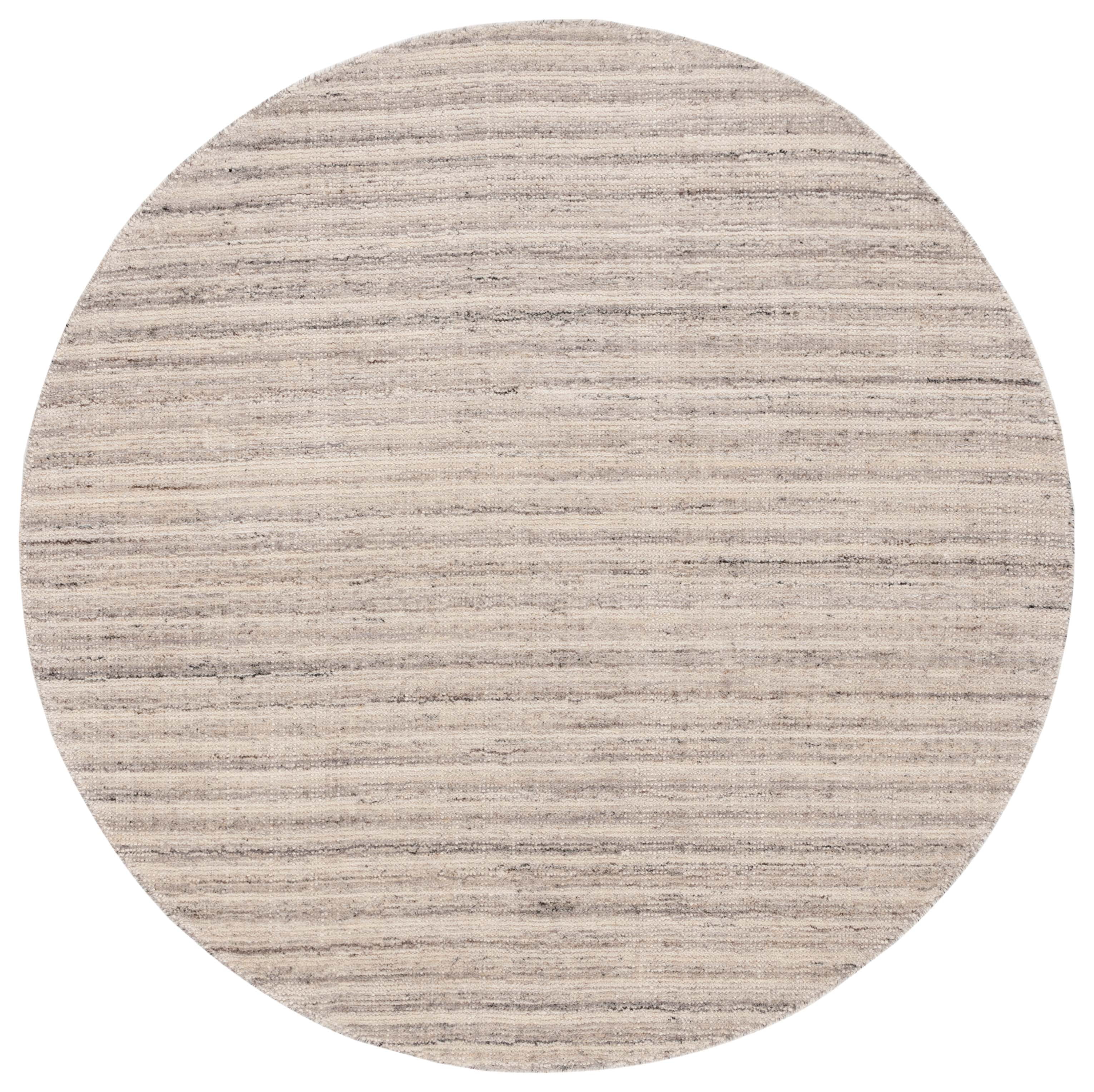 SAFAVIEH Mirage Toby Solid Area Rug, Ivory/Gray, 6' x 6' Round ...