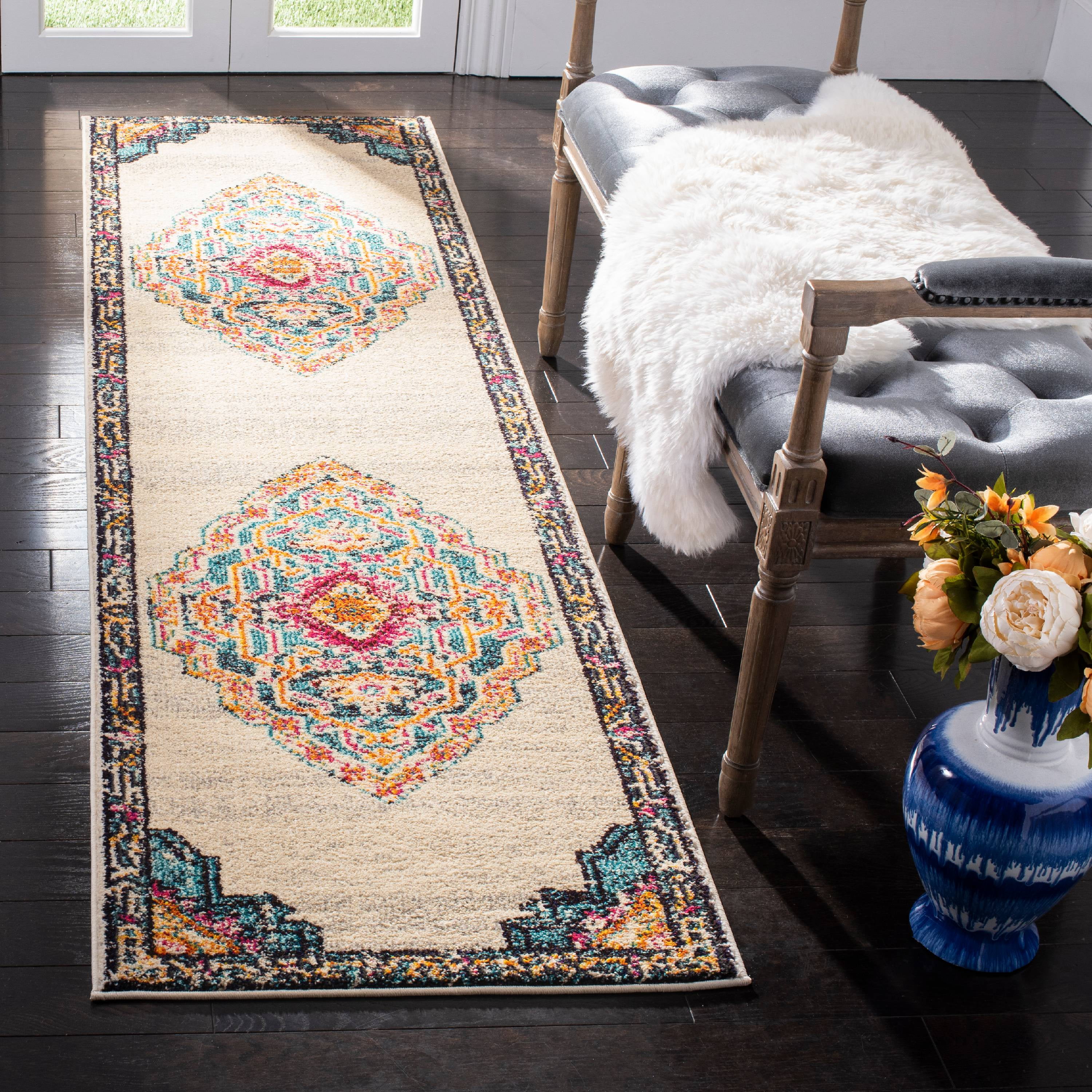 SAFAVIEH Monaco Trochez Traditional Runner Rug, Multi, 2'2" x 8 ...