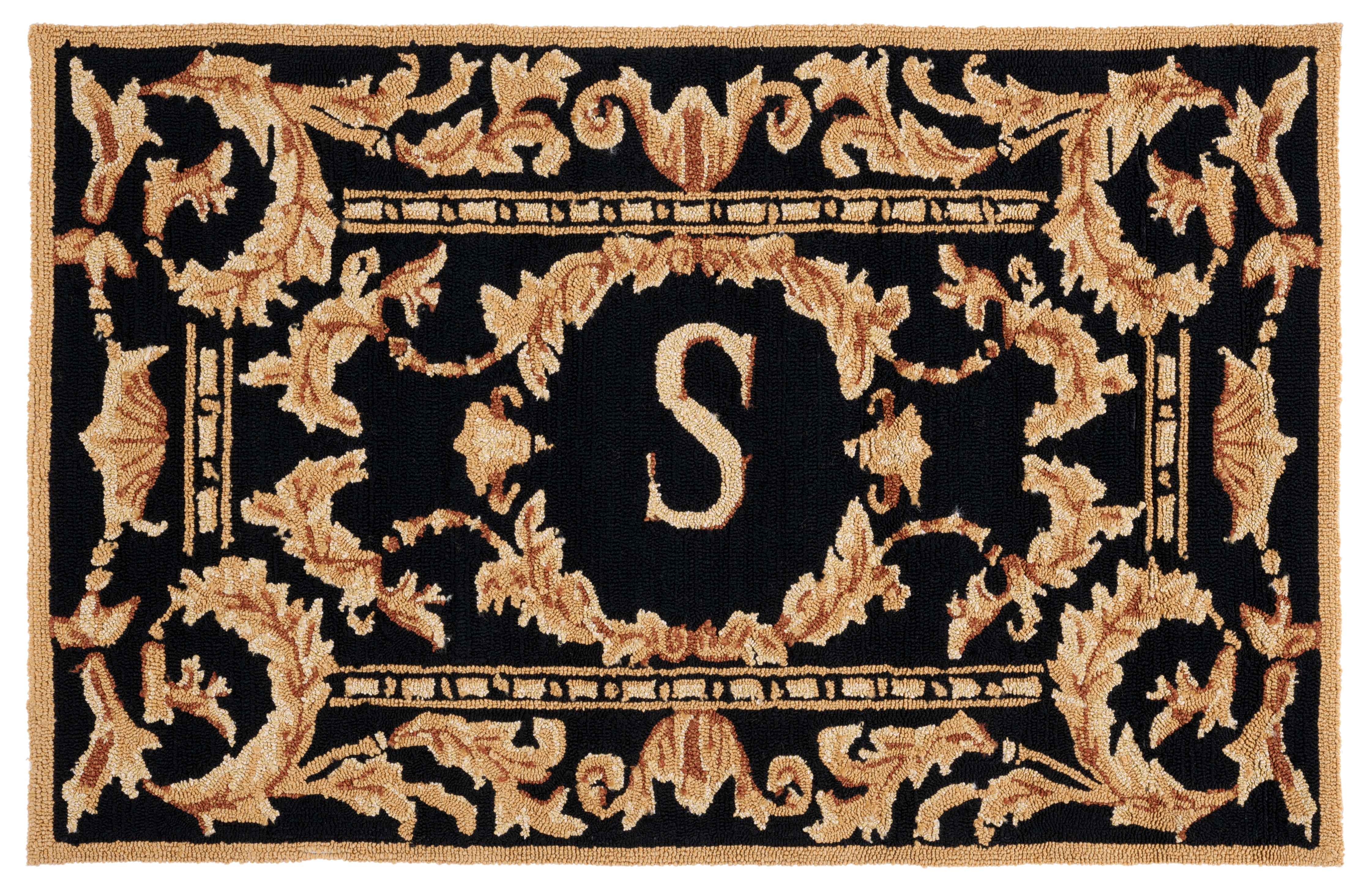 SAFAVIEH Monogram Jaslyn Medallion Indoor/Outdoor Area Rug, Black, 2'6 ...