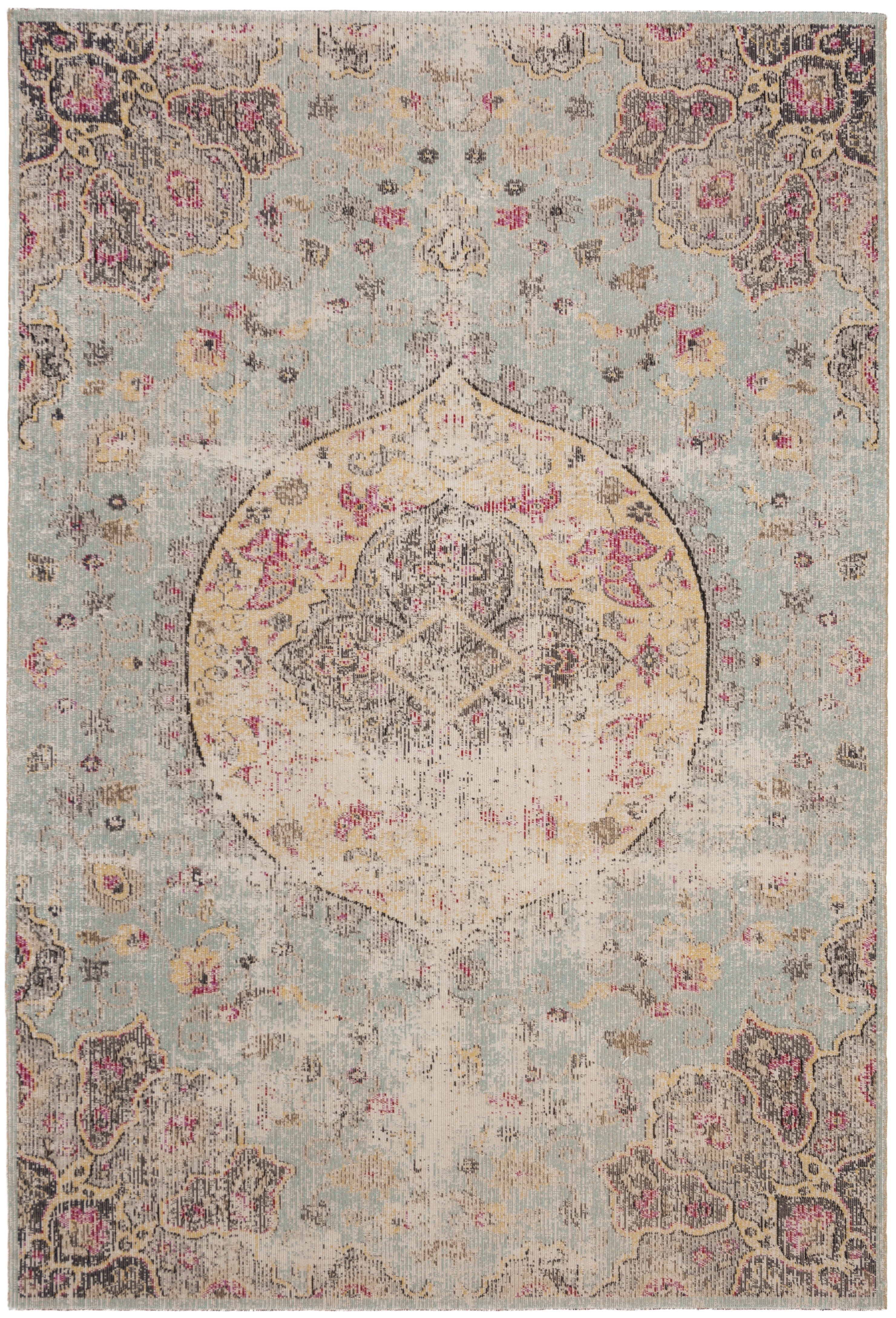 SAFAVIEH Montage Fisher Medallion Indoor/Outdoor Area Rug, Blue/Multi ...
