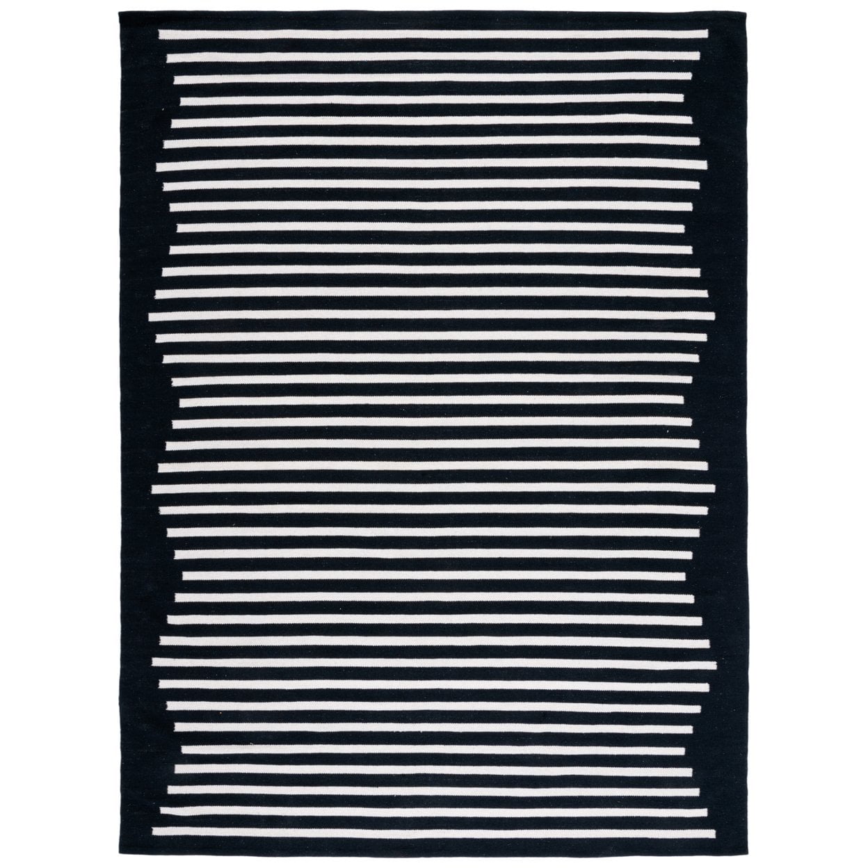 SAFAVIEH Montauk Amadine Striped Cotton Area Rug, Black/Ivory, 4' x 6 ...