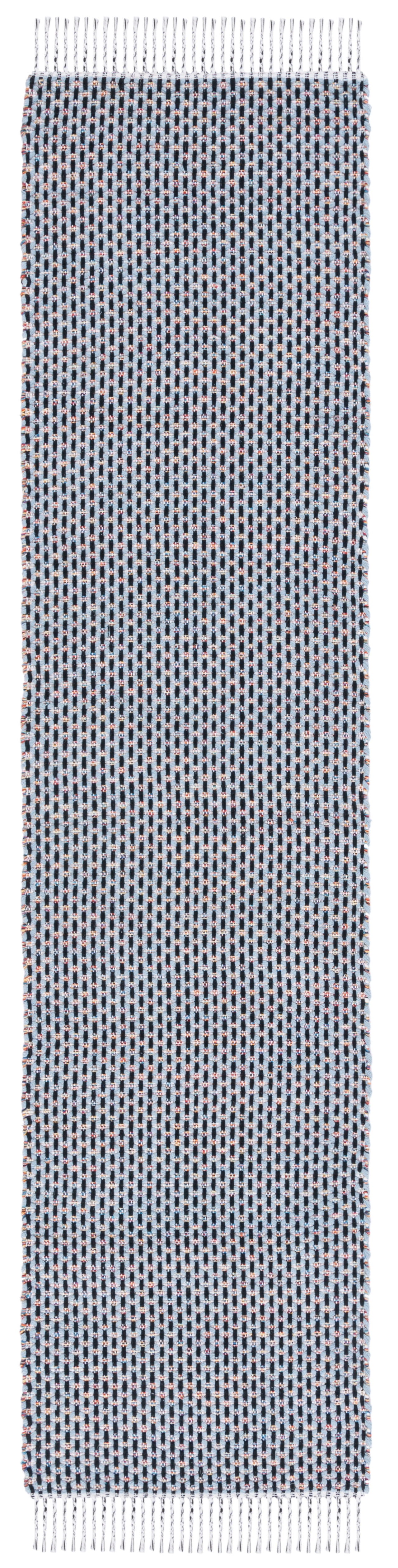 SAFAVIEH Montauk Annie Geometric Cotton Runner Rug, Blue/Black, 2'3" x ...