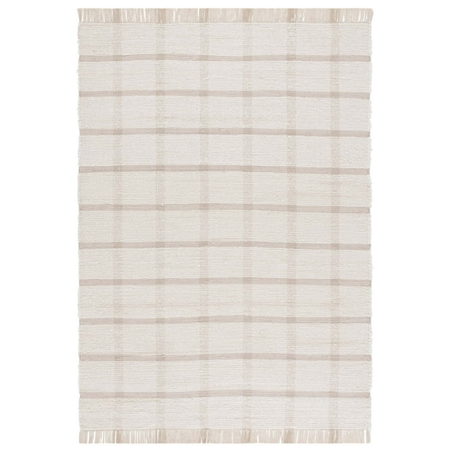SAFAVIEH Montauk Bevin Checkered Area Rug, Ivory/Beige, 8' x 10 ...