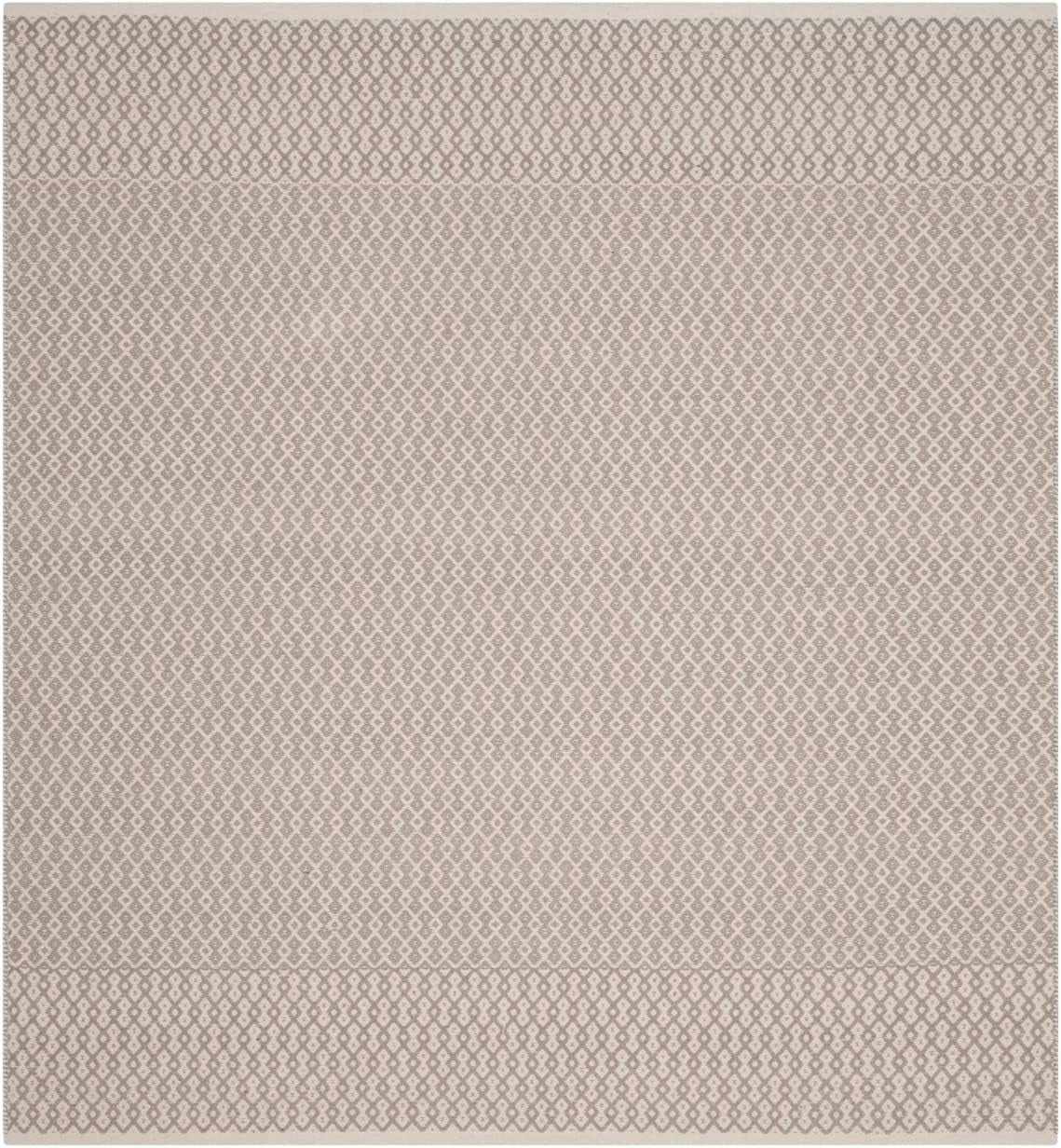 SAFAVIEH Montauk Collection 4' Square Ivory/Grey MTK339A Handmade ...