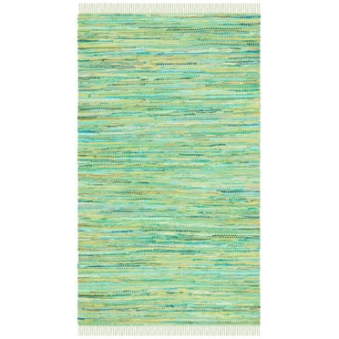 SAFAVIEH Rag Robynne Striped Cotton Runner Rug, Blue/Multi, 2'3" x 7 ...