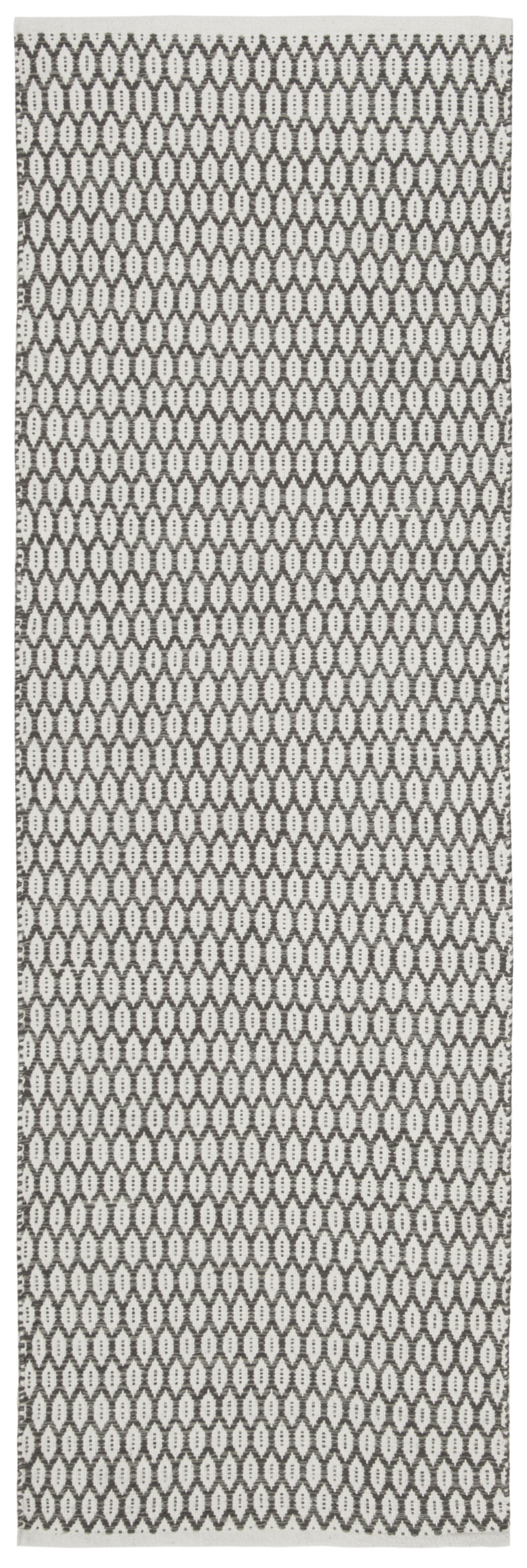SAFAVIEH Montauk Crystal Geometric Cotton Runner Rug, Charcoal/Ivory, 2 ...