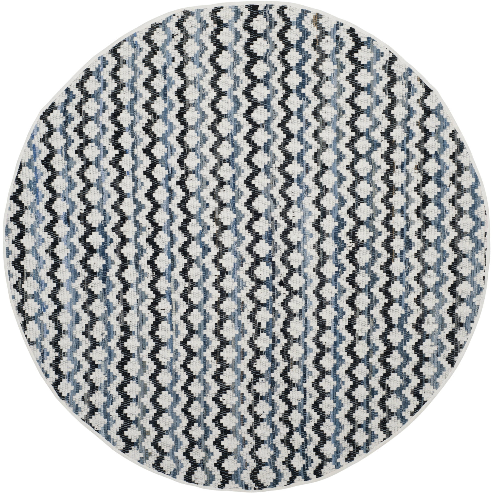 SAFAVIEH Montauk Harding Geometric Striped Cotton Area Rug, Ivory Blue ...