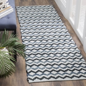 SAFAVIEH Montauk Randall Geometric Cotton Runner Rug, Ivory/Black, 2'3 ...