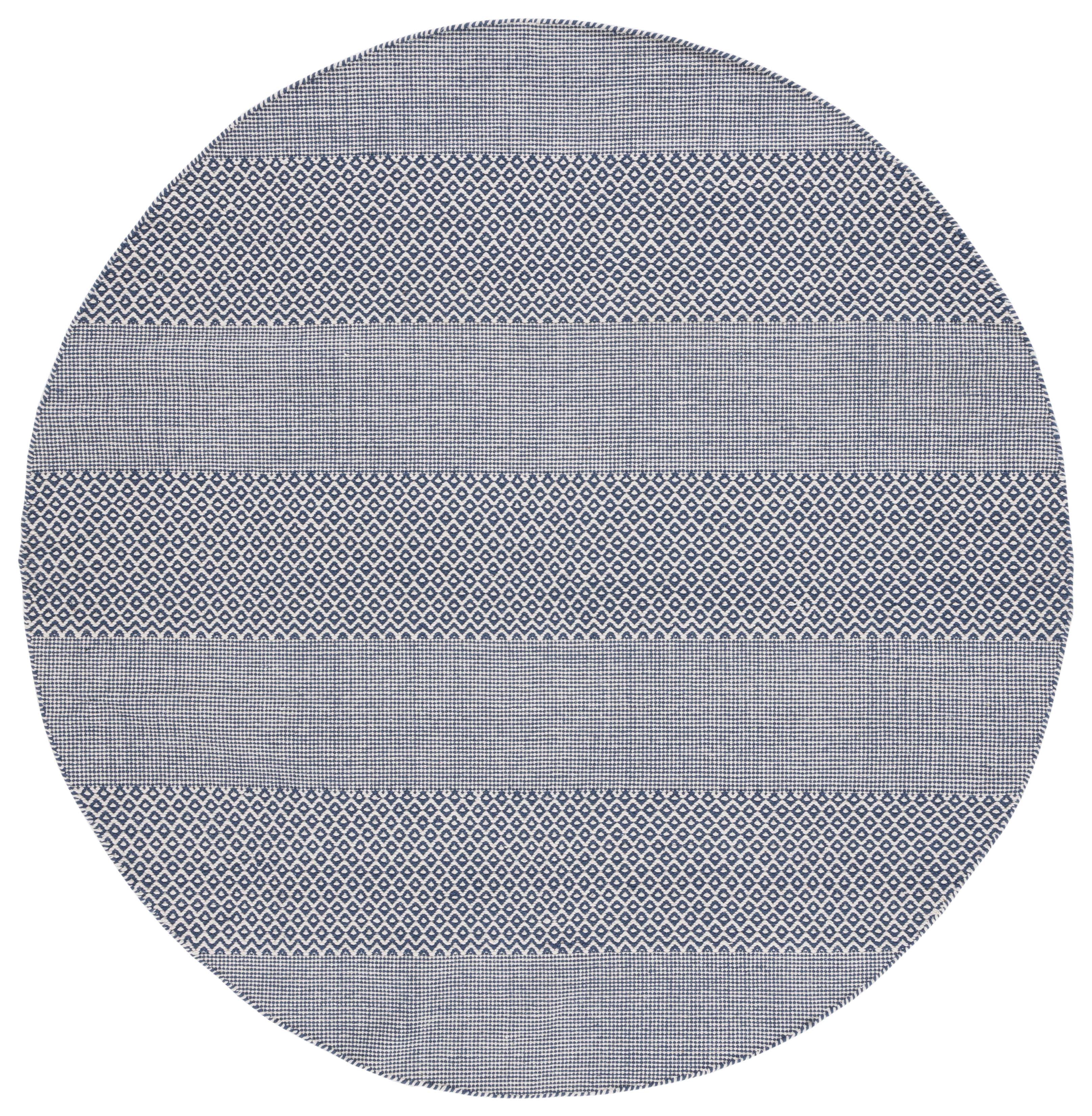 SAFAVIEH Montauk Karlene Geometric Cotton Area Rug, Ivory/Navy, 10' x ...
