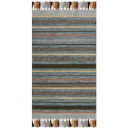 SAFAVIEH Rag Elena Striped Cotton Area Rug, Black/Multi, 2' x 3 ...