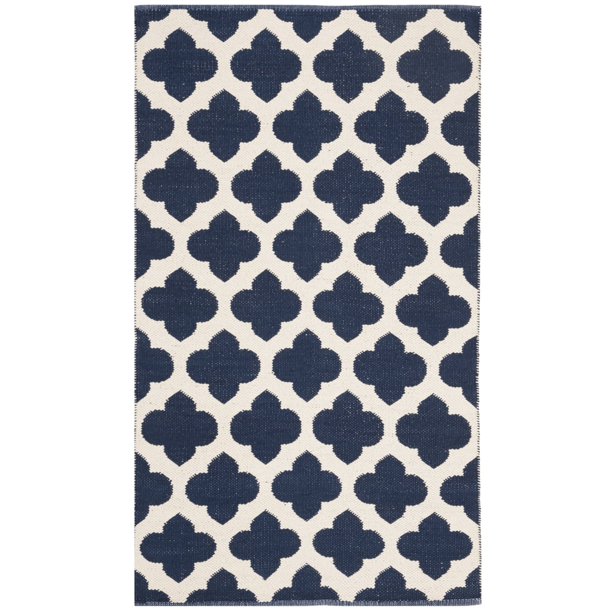 SAFAVIEH Montauk Proinsias Geometric Cotton Area Rug, Navy/Ivory, 3' x ...