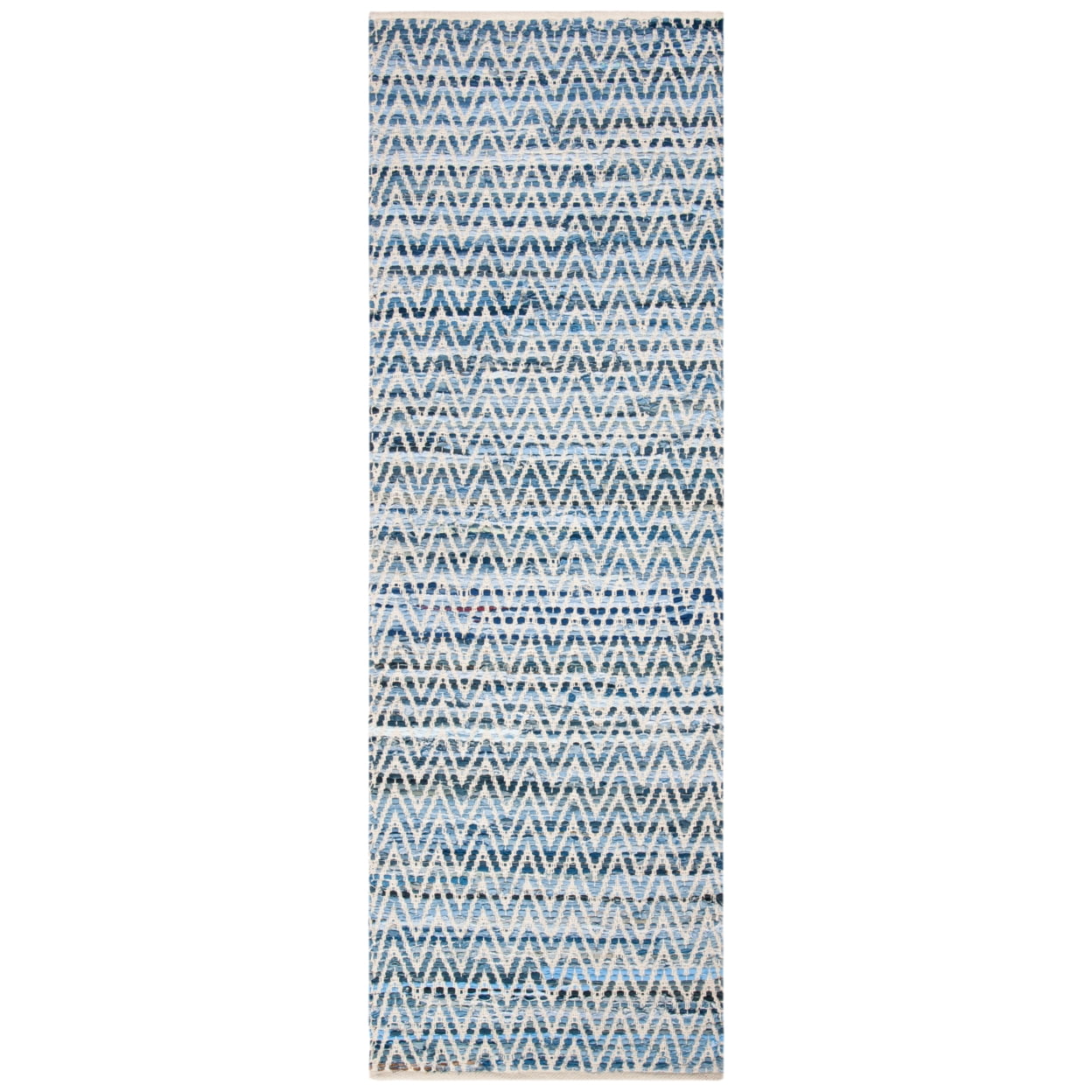 SAFAVIEH Montauk Robynne Braided Chevron Runner Rug, Blue, 2'3" x 7 ...