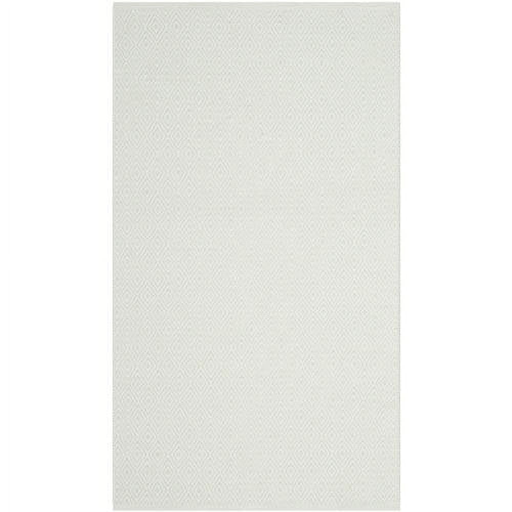 SAFAVIEH Montauk Terrence Geometric Diamond Cotton Area Rug, Ivory/Foam Green, 6' x 6' Round ...