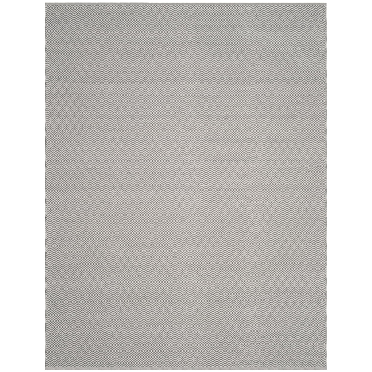 SAFAVIEH Montauk Terrence Geometric Diamond Cotton Area Rug, Ivory/Grey, 6' x 6' Square ...