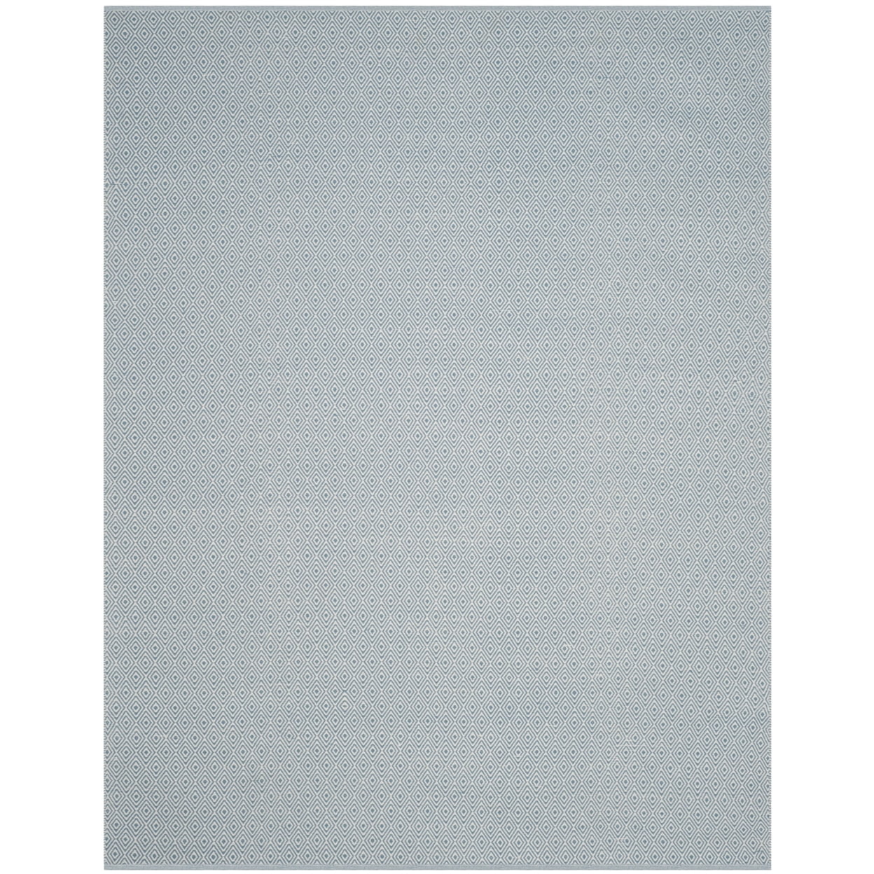 SAFAVIEH Montauk Terrence Geometric Diamond Cotton Area Rug, Ivory/Light Blue, 9' x 12 ...