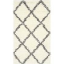 SAFAVIEH Dallas Logan Geometric Shag Area Rug, Dark Grey/Ivory, 8' x 10 ...