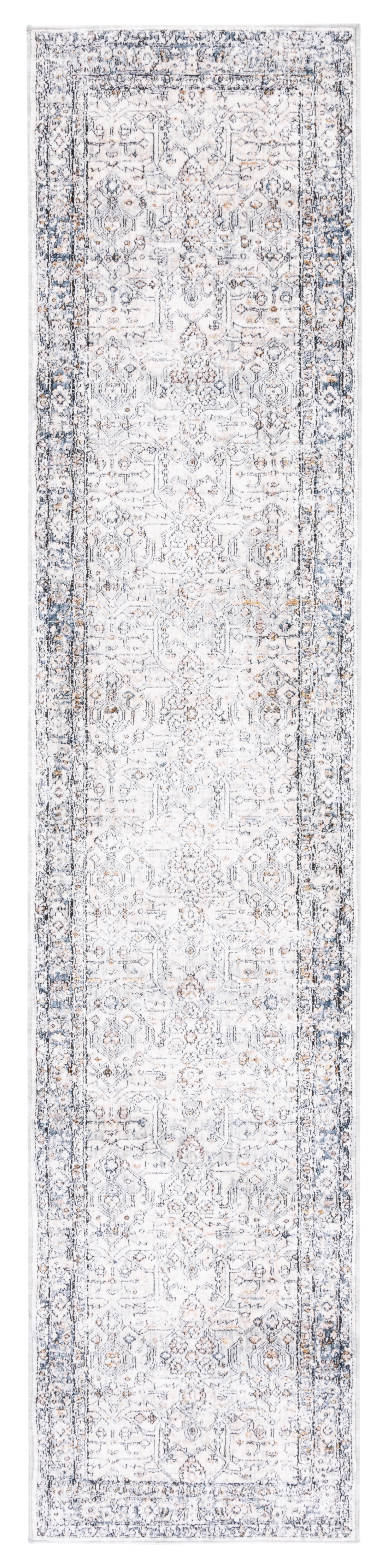 SAFAVIEH Moondust Garret Oriental Polyester Runner Rug, Grey/Blue, 2' x ...